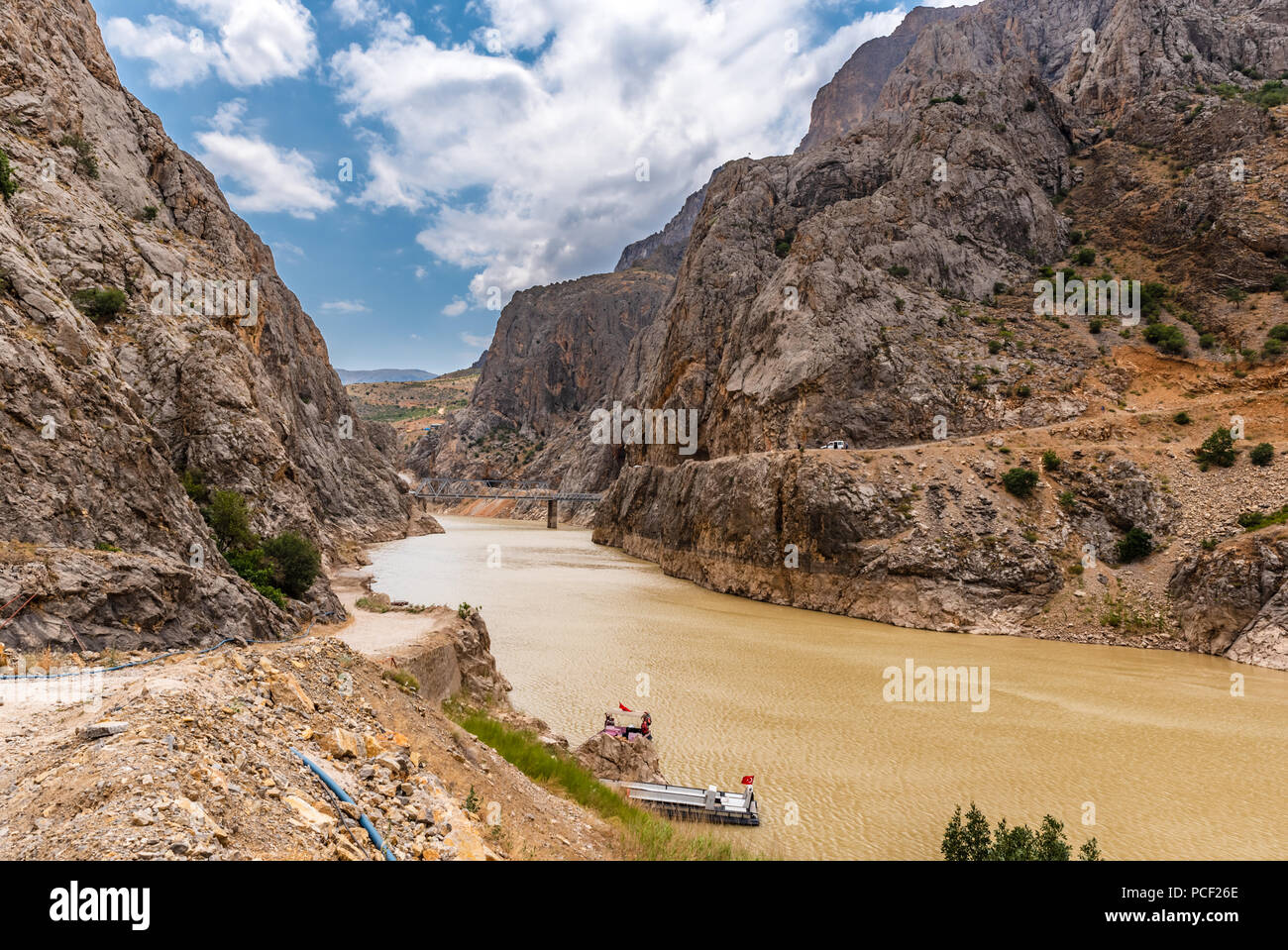 Landscape view of Dark Canyon in Town of Kemaliye or Egin in Erzincan ...