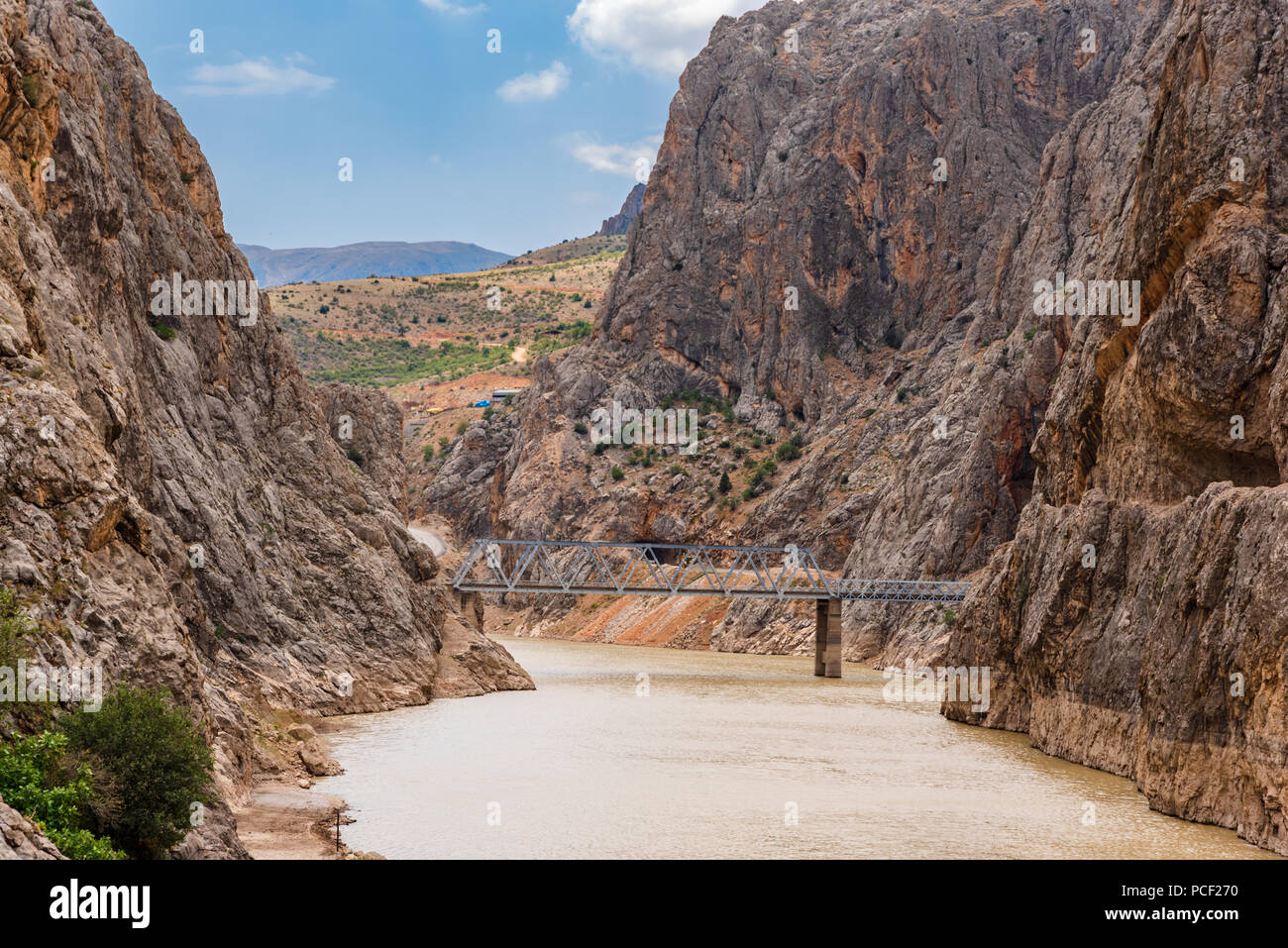 Landscape view of Dark Canyon in Town of Kemaliye or Egin in Erzincan ...