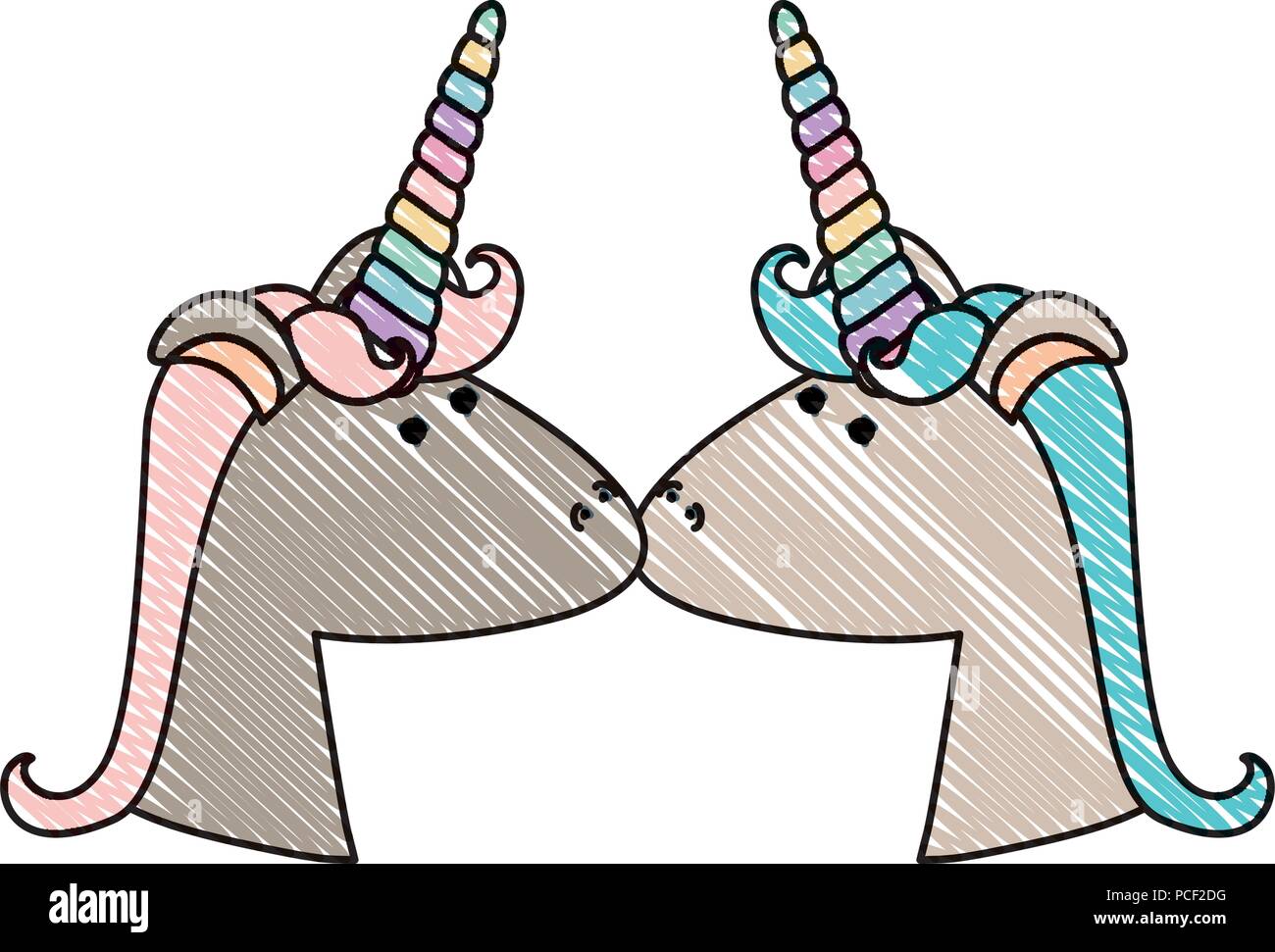 cute unicorns kissing characters Stock Vector Image & Art - Alamy