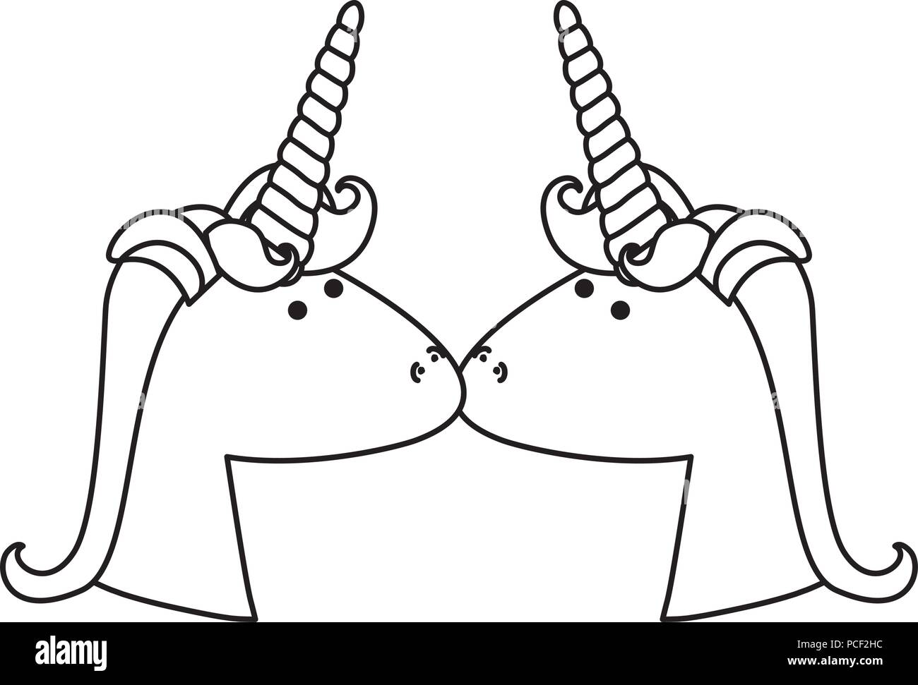 cute unicorns kissing characters Stock Vector Image & Art - Alamy