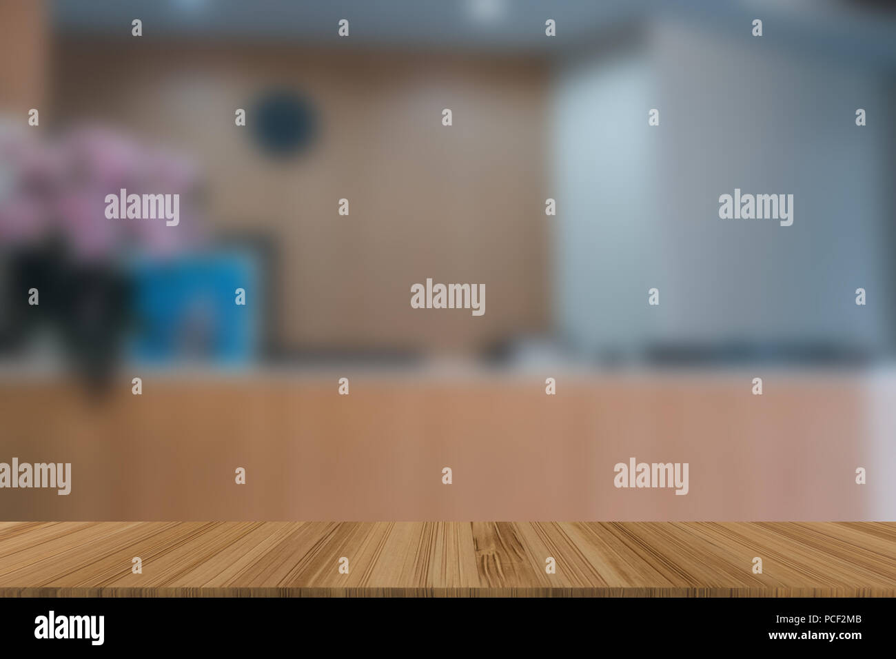 counter in clinic. nurse station in hospital. blurry background Stock ...