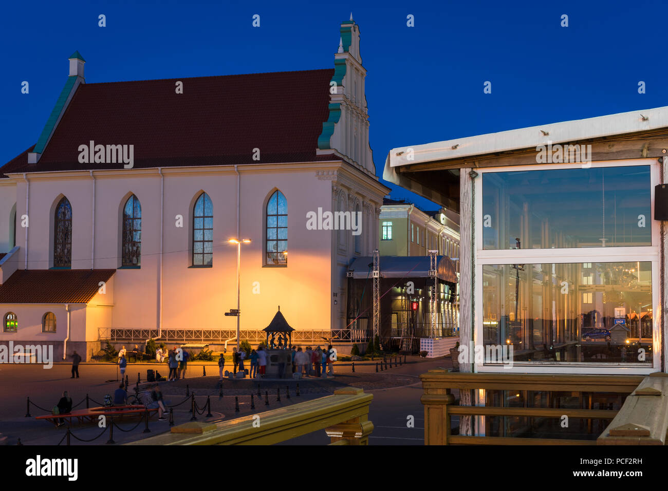 Historical center of Minsk City, Belarus. Famous Freedom Square ...
