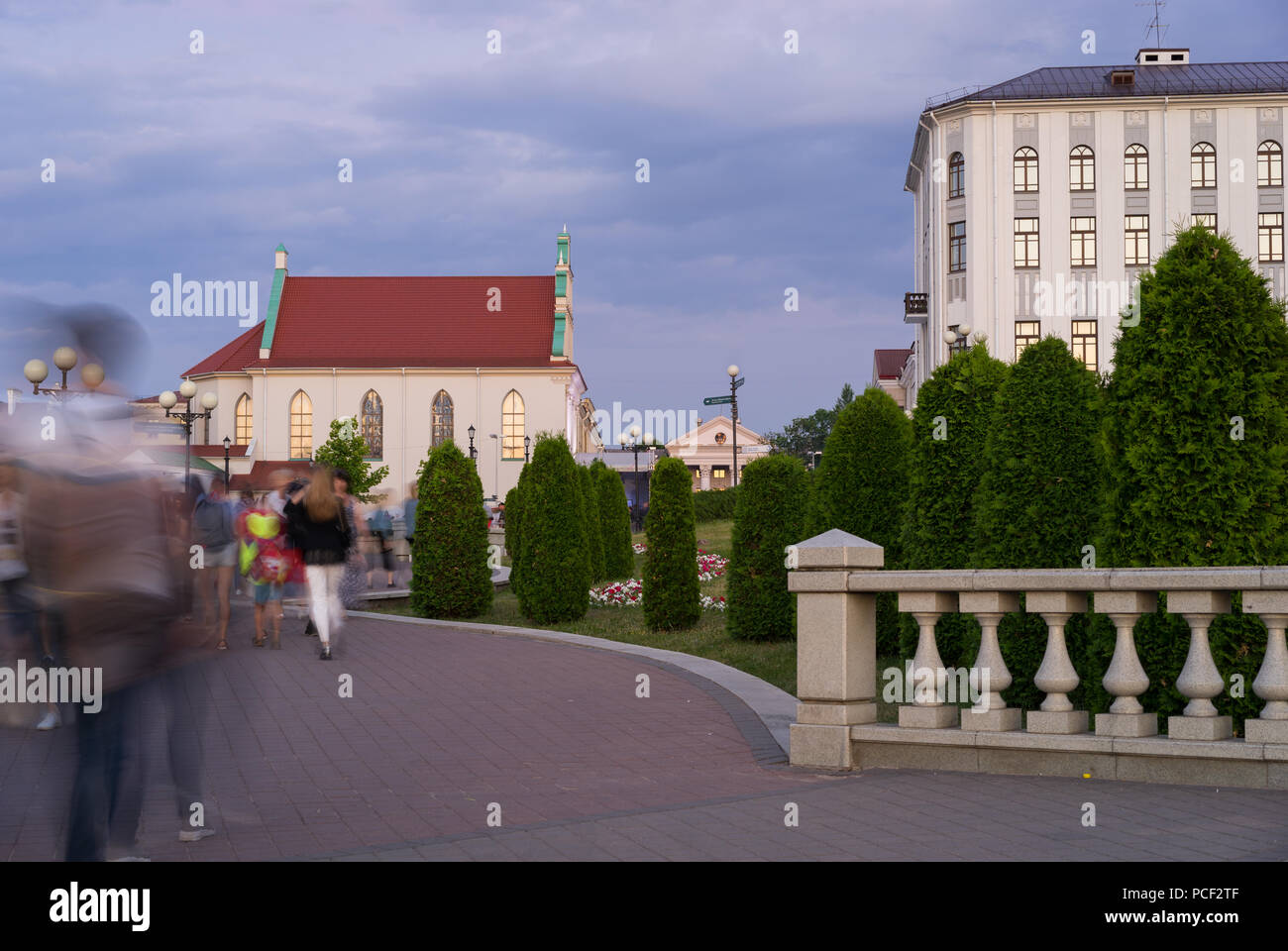 Historical city center in the evening - architectural ensemble of the ...