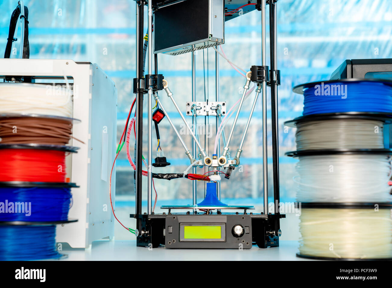 color plastic PLA and ABS filament for printing on a 3D printer Stock ...