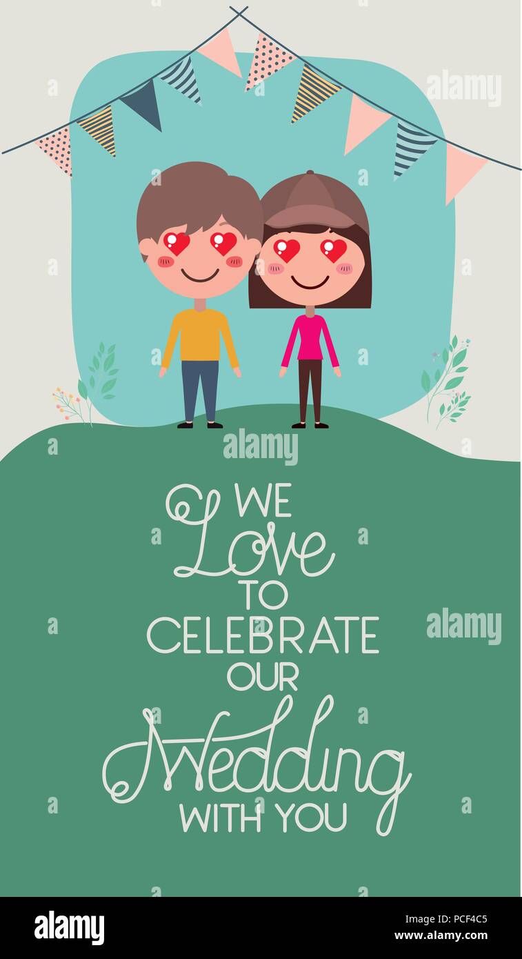 wedding invitation card with couple characters Stock Vector Image & Art ...