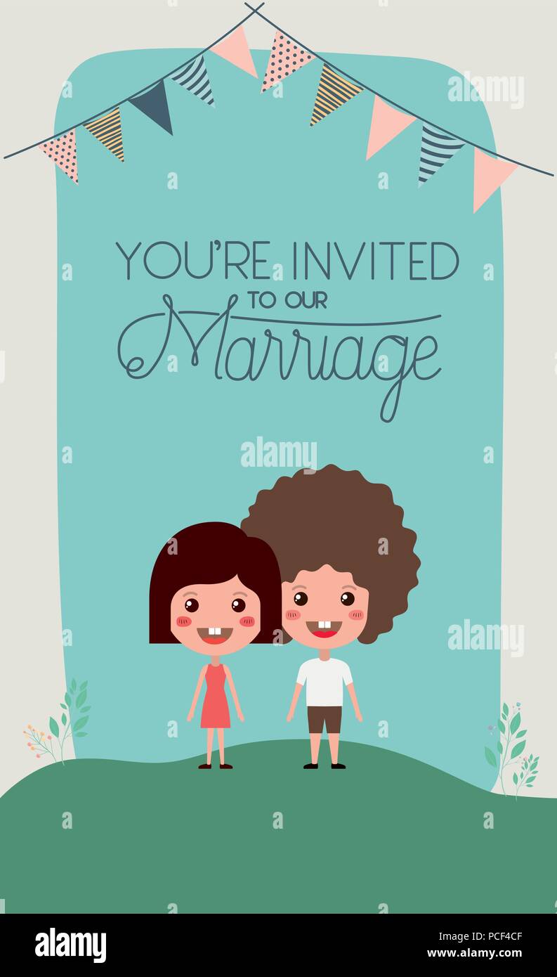 wedding invitation card with couple characters Stock Vector Image & Art ...