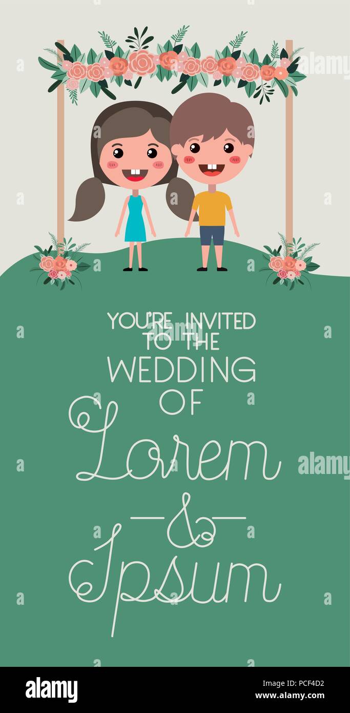 wedding invitation card with couple characters Stock Vector Image & Art ...