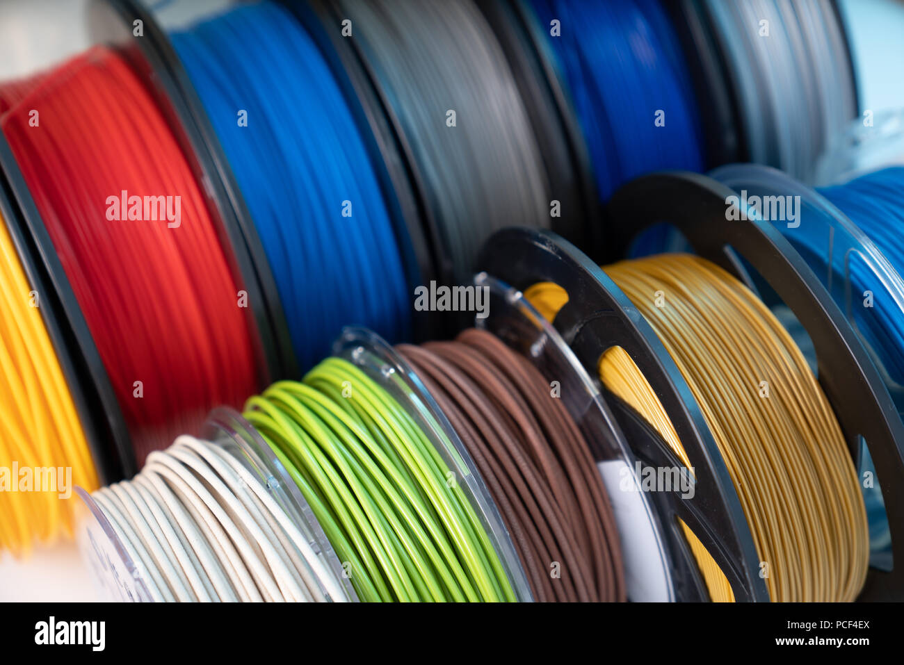 color plastic PLA and ABS filament for printing on a 3D printer Stock ...