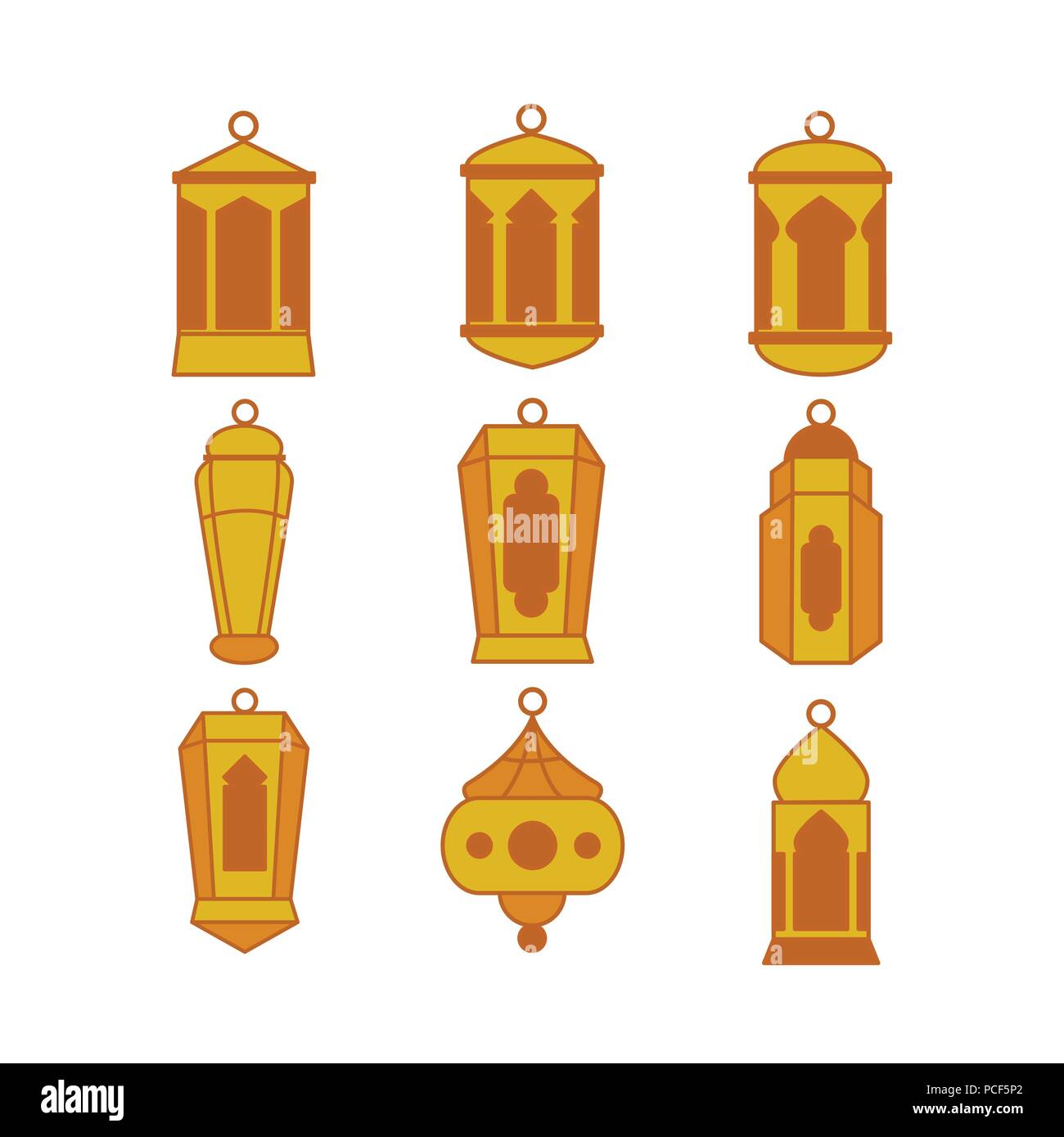 Hanging Lantern Vector Illustration Symbol Graphic Design Template Set ...