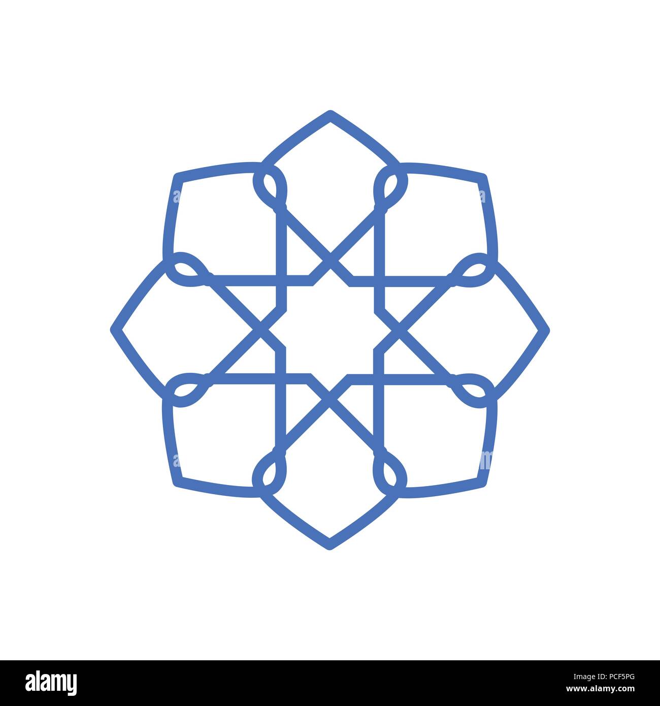 Mandala Geometric Blue Octagon Symbol Vector Illustration Graphic ...
