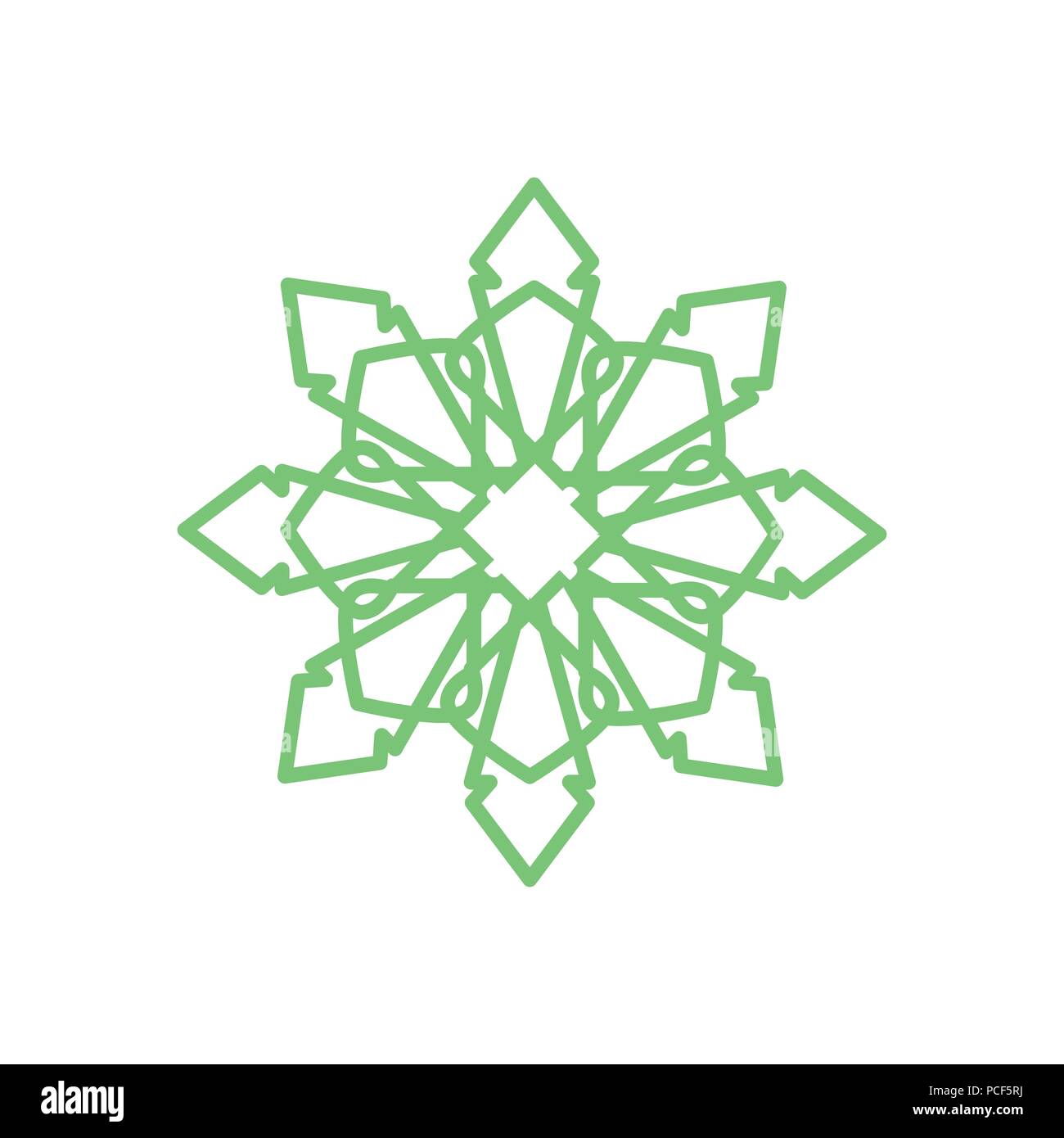Mandala Geometric Crystal Shape Octagon Symbol Vector Illustration ...