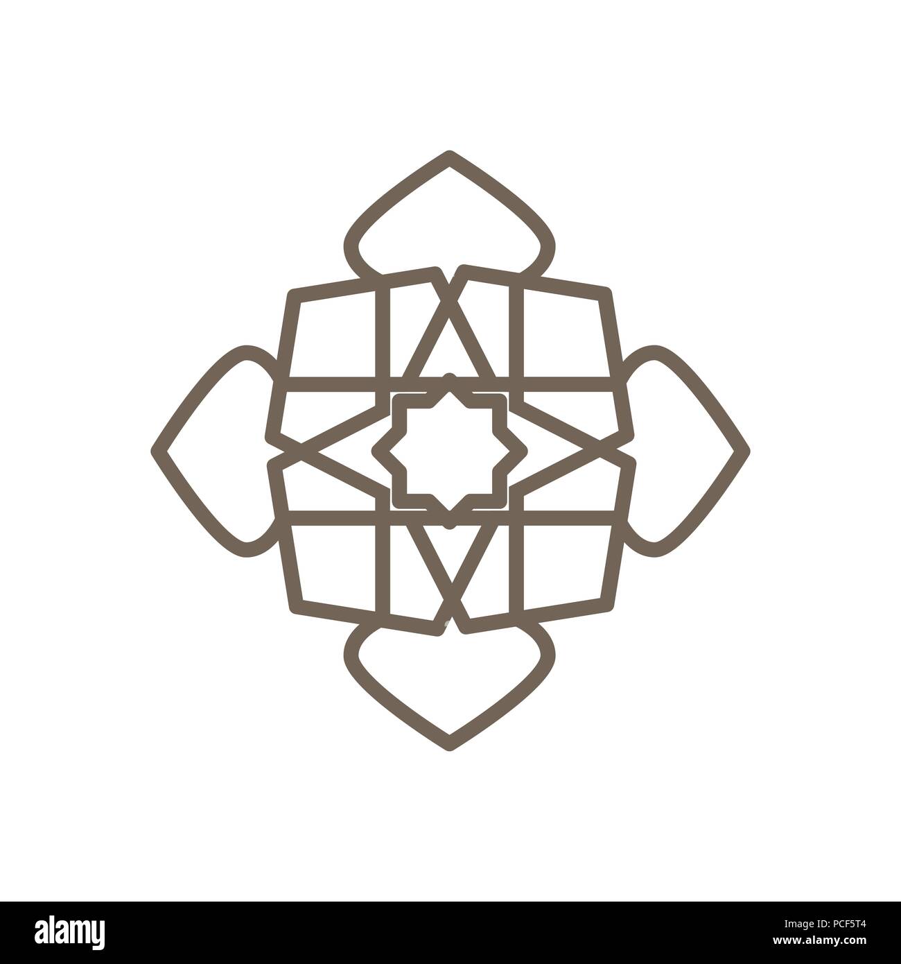 Mandala Geometric Crystal Shape Octagon Symbol Vector Illustration ...