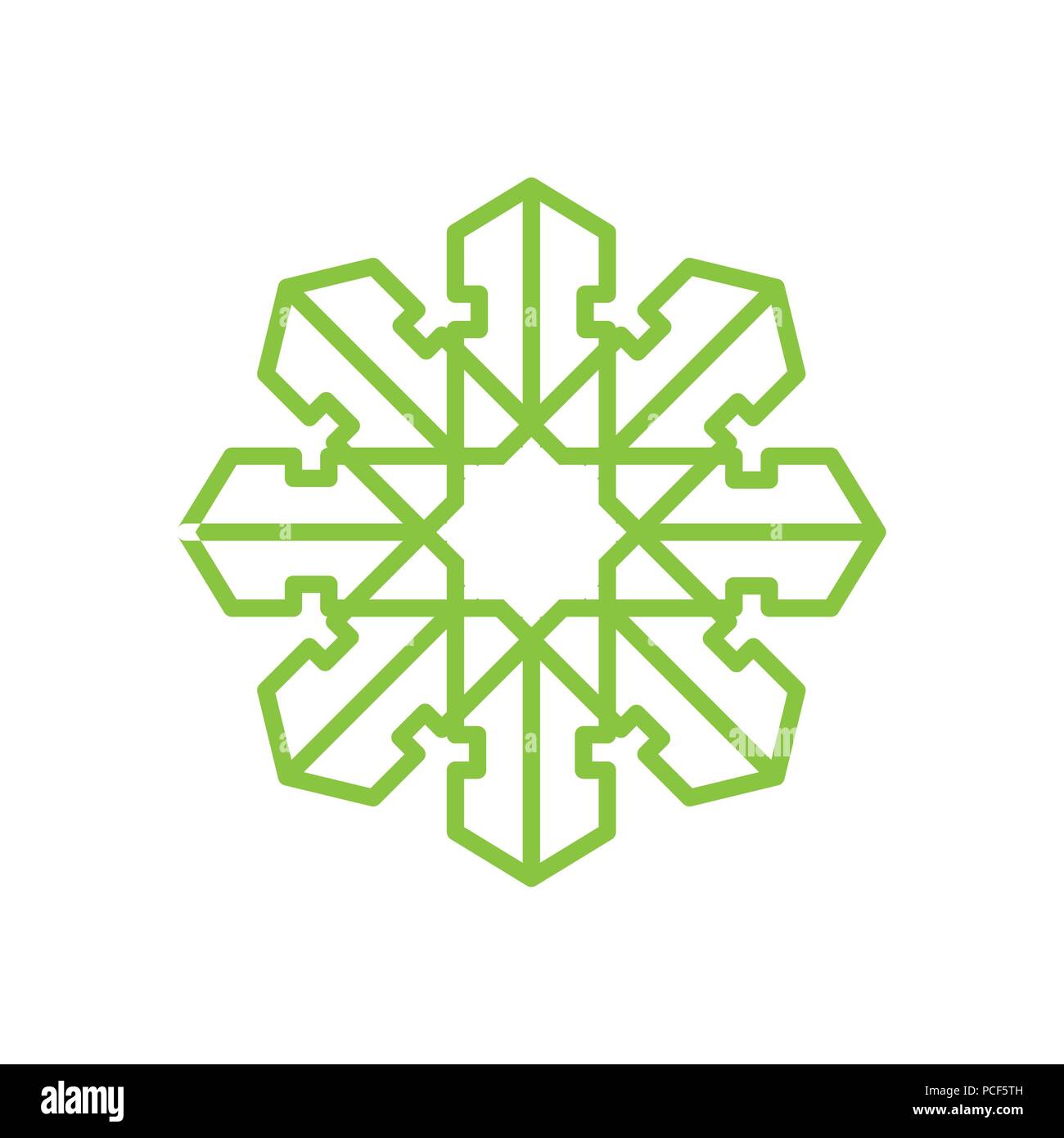 Mandala Green Octagon Geometric Symbol Vector Illustration Graphic ...