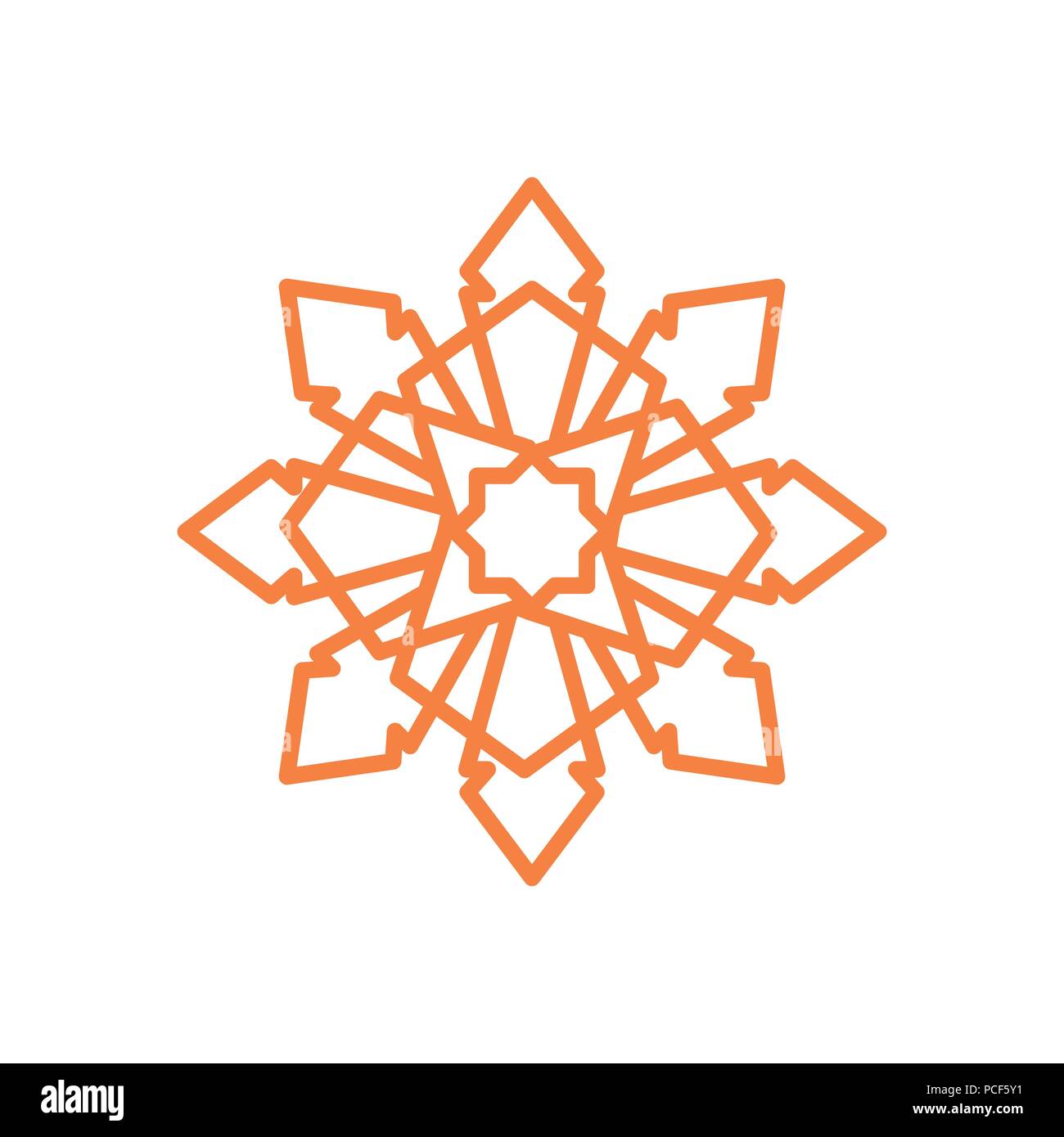 Sharp Crystal Octagonal Mandala Geometric Symbol Vector Illustration ...