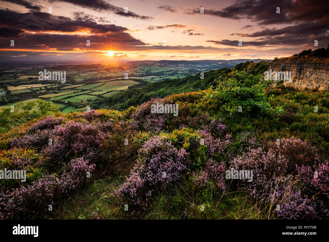 Summer Sunset from Sutton Bank, North Yorkshire Stock Photo - Alamy