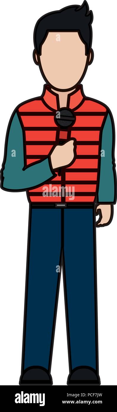 color man reporter with hairstyle and nice clothes Stock Vector Image ...