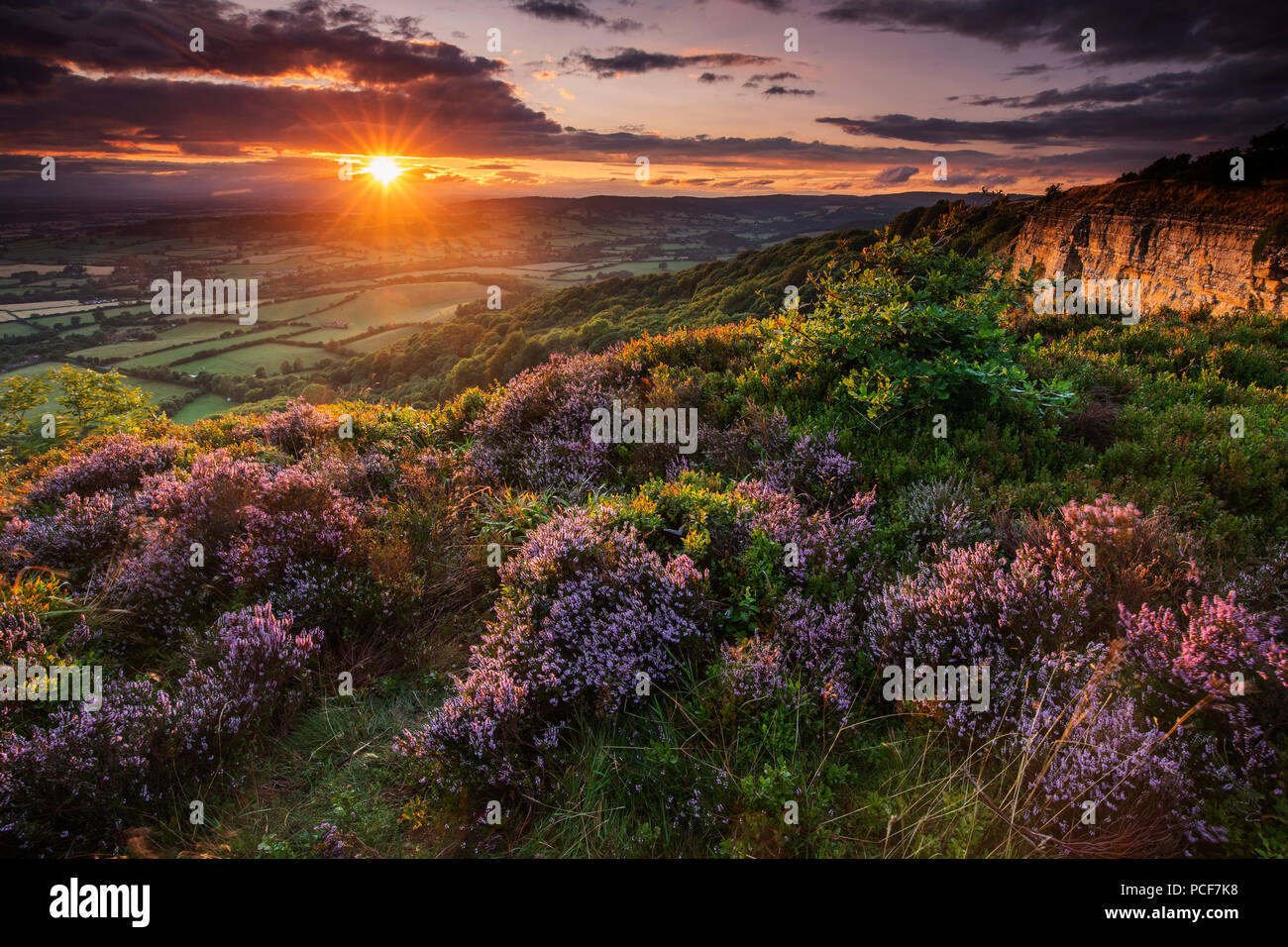 Summer Sunset from Sutton Bank, North Yorkshire Stock Photo - Alamy
