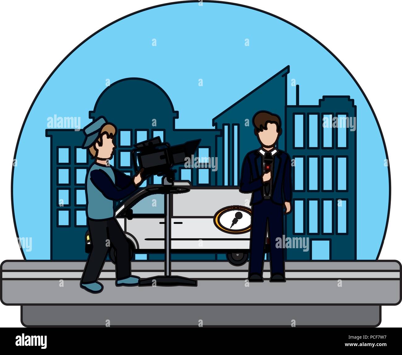 Tv production van Stock Vector Images - Alamy