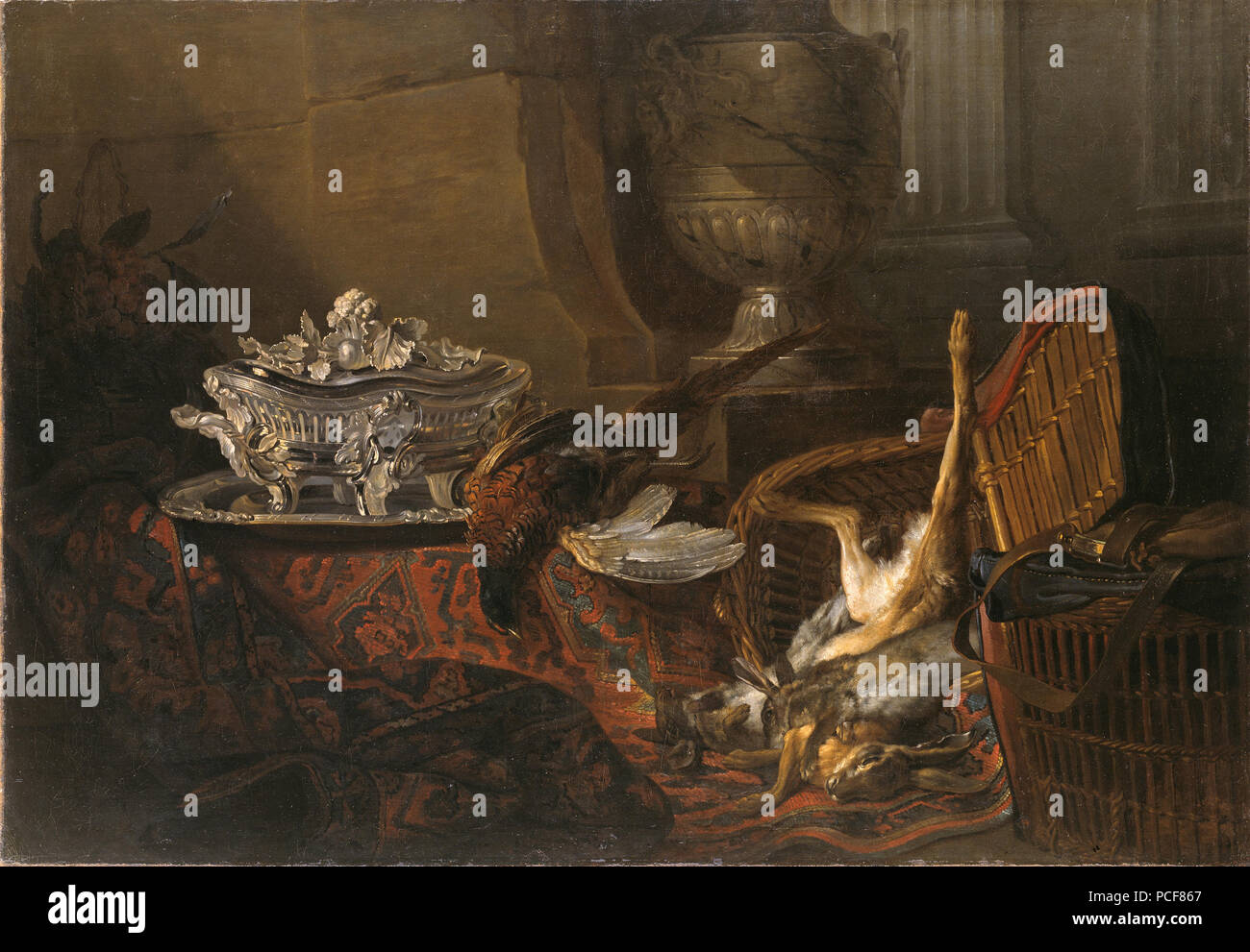 83 Still Life with Dead Game and a Silver Tureen on a Turkish Carpet ...