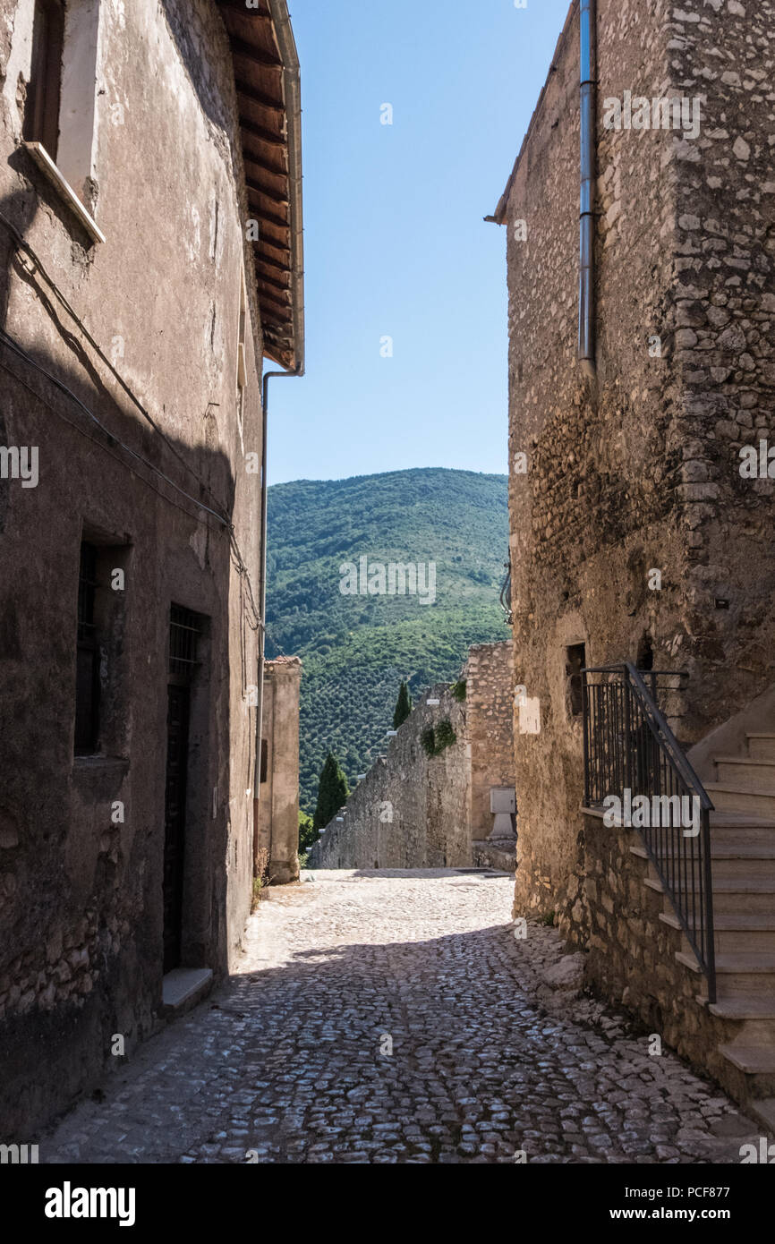 Landscape view from an ancient alley Stock Photo - Alamy