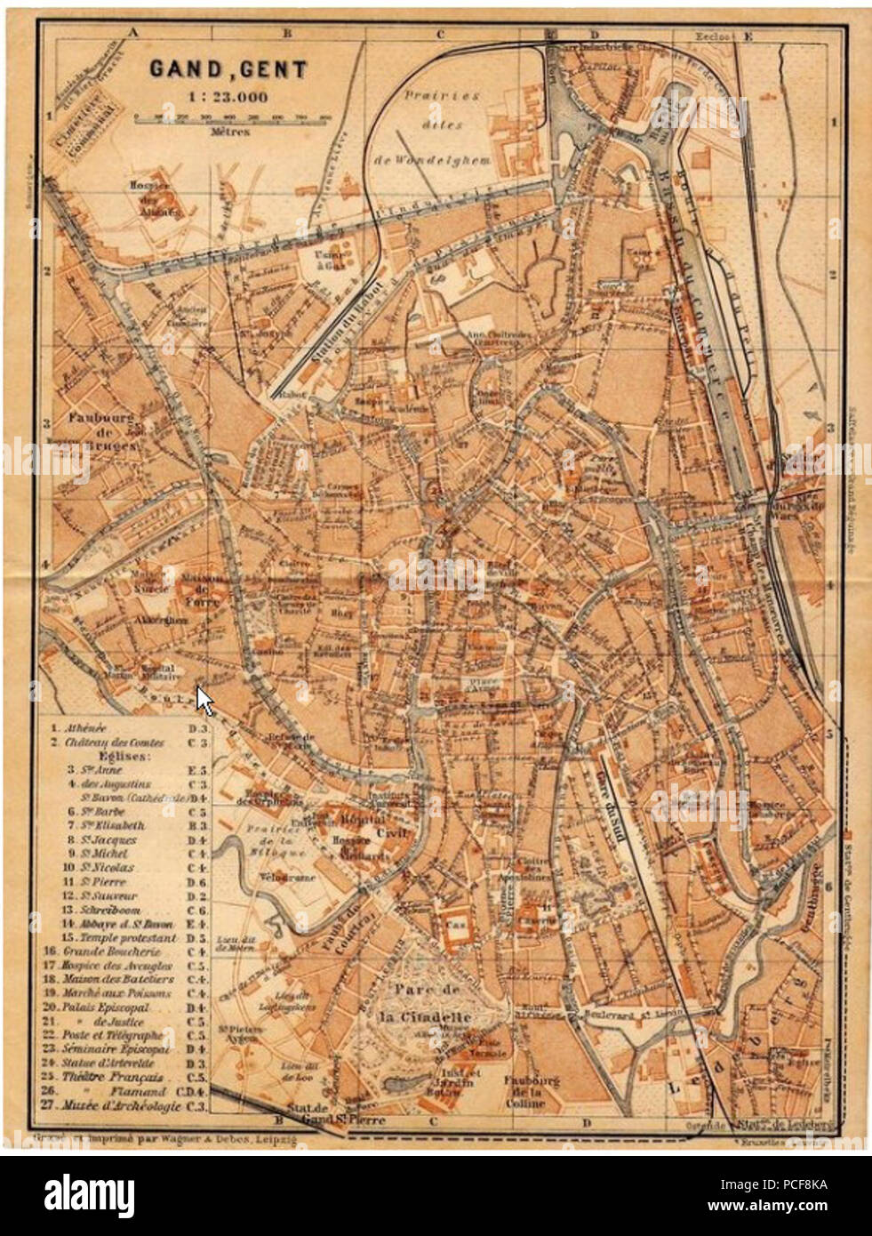 Old map ghent gent belgium hi-res stock photography and images - Alamy