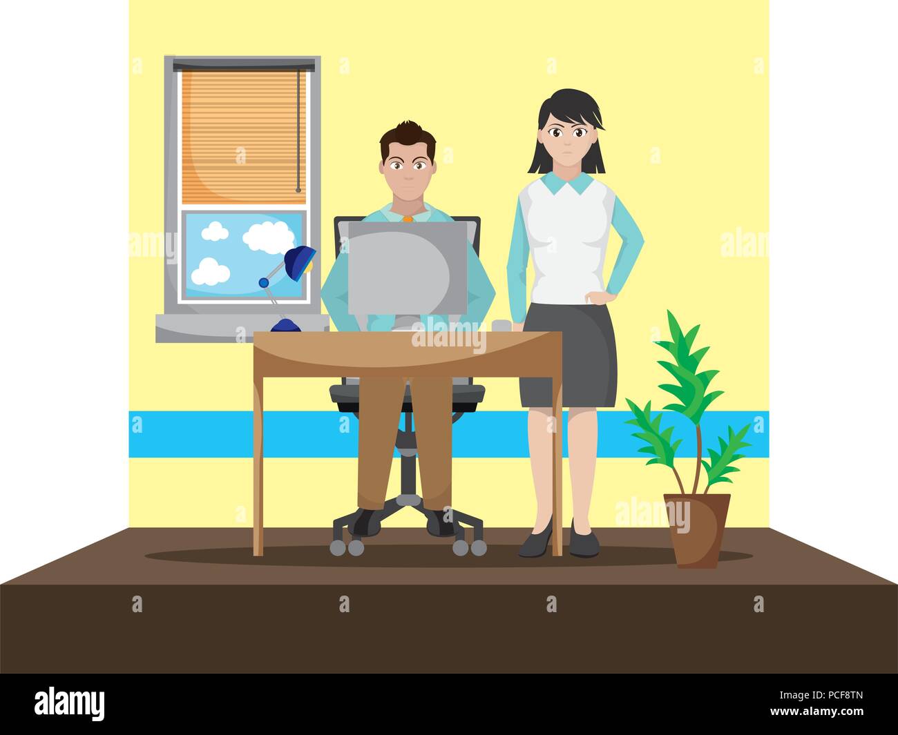 secretary man office and professional businesswoman Stock Vector Image ...