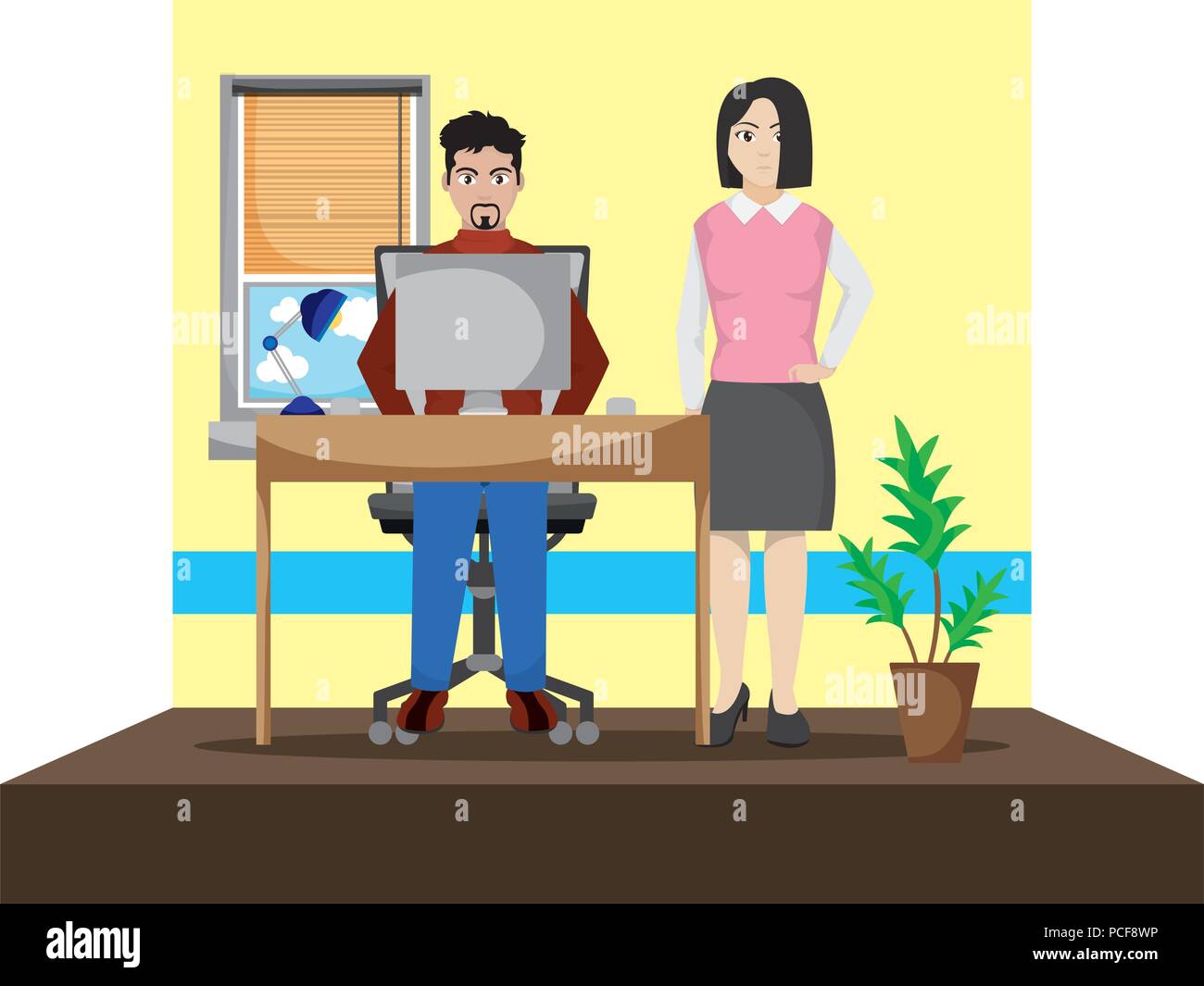 professional secretary man and elegant businesswoman Stock Vector Image ...