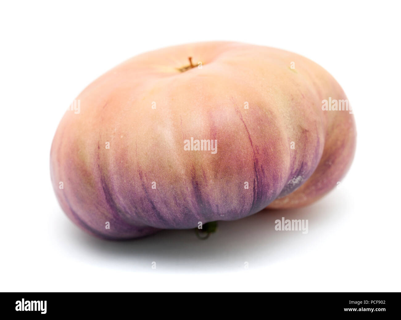 single unripe blue tomato isolated on white background Stock Photo - Alamy