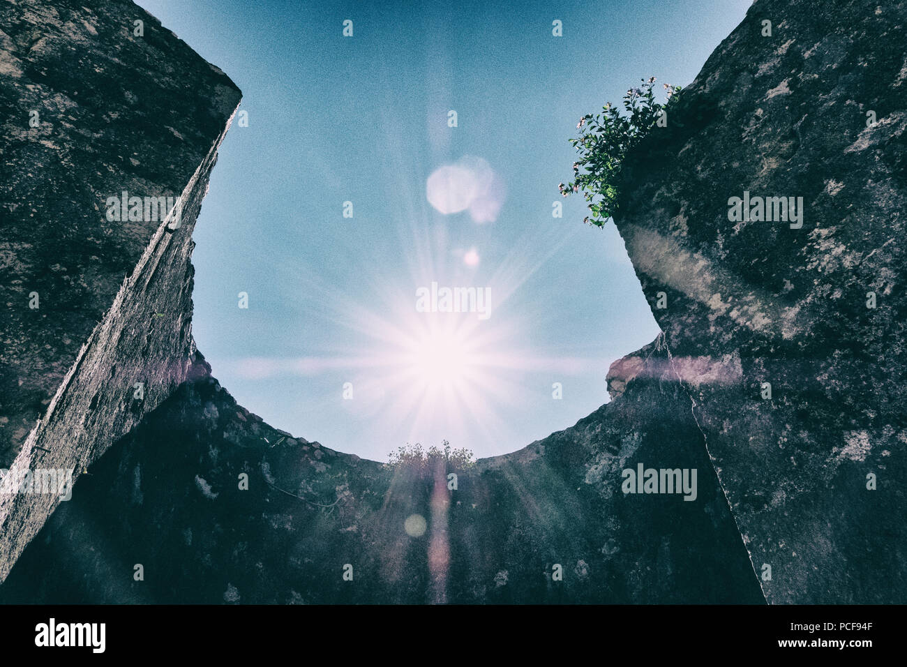 The sun from aged medieval walls Stock Photo - Alamy