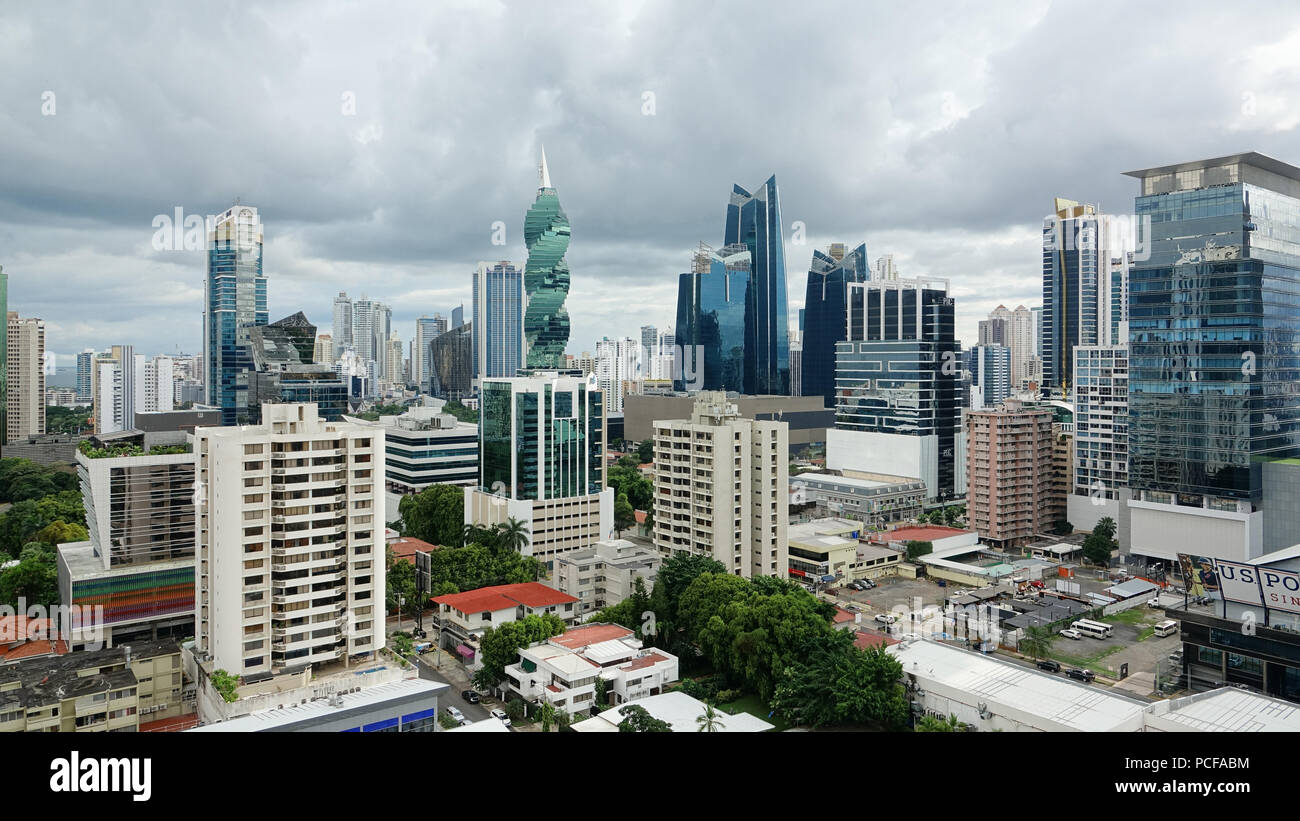 PANAMA CITY-PANAMA-DEC 8, 2016: View of the modern skyline of Panama ...