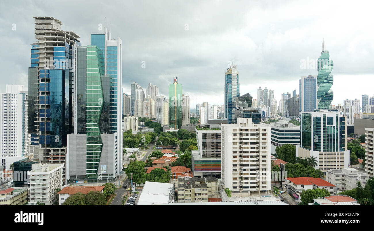 PANAMA CITY-PANAMA-DEC 8, 2016: View of the modern skyline of Panama ...