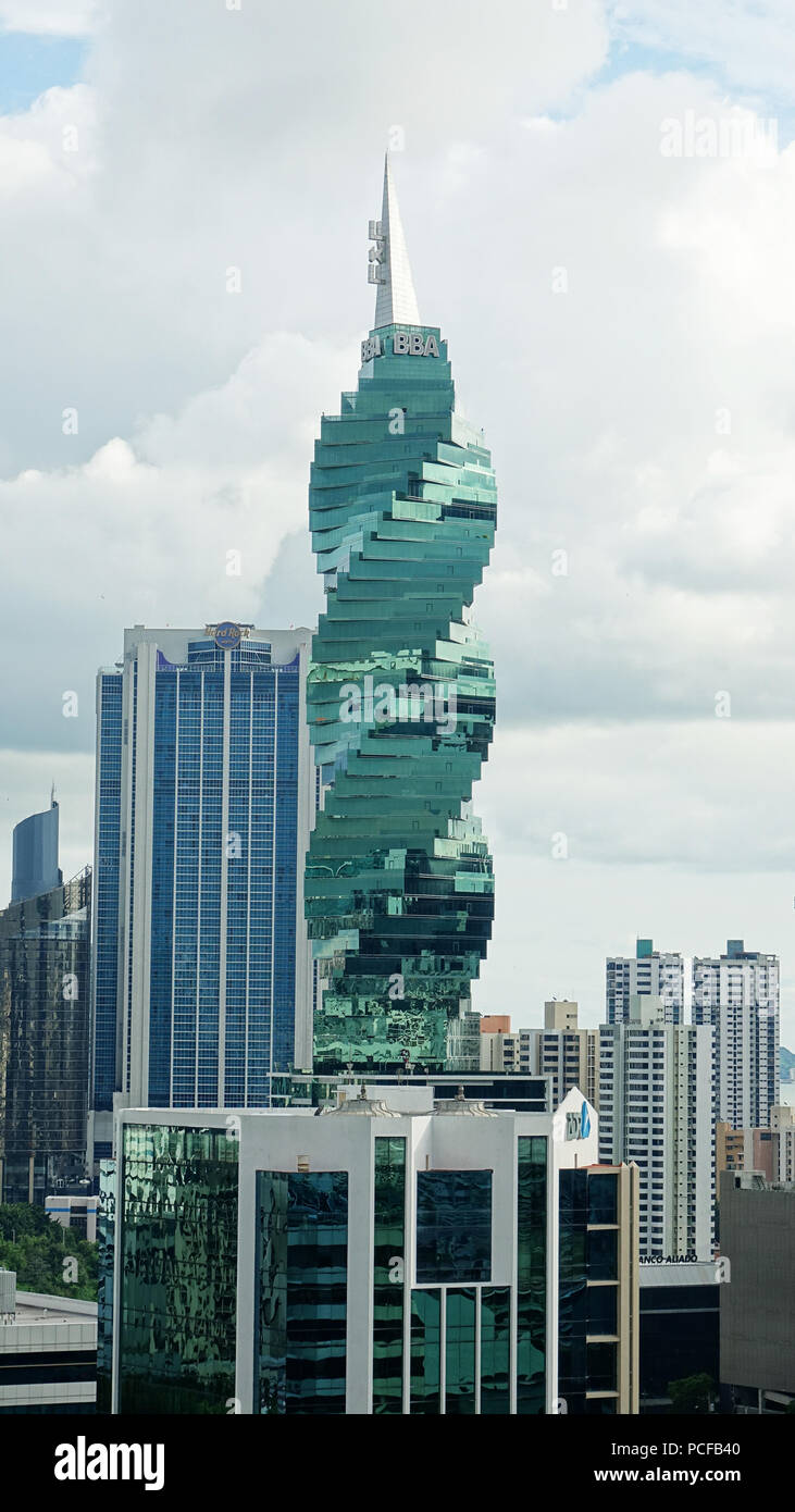 PANAMA CITY, PANAMA-DEC 8, 2016: The F&F Tower is an office tower in ...