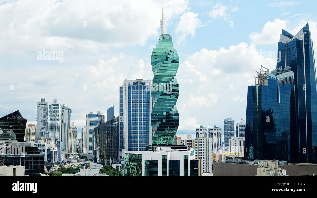 PANAMA CITY, PANAMA-DEC 8, 2016: The F&F Tower is an office tower in ...