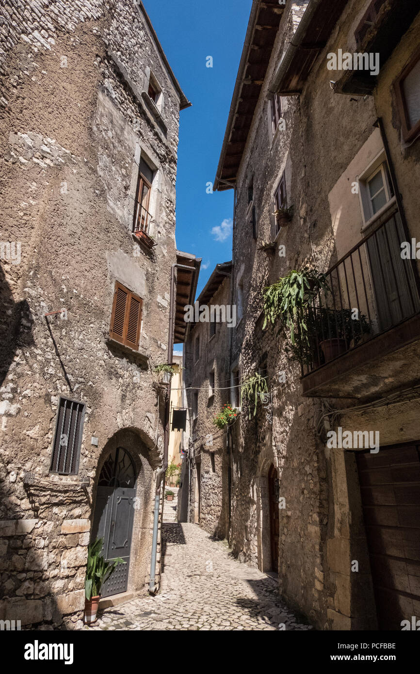 Houses of a medieval town made of stone Stock Photo - Alamy