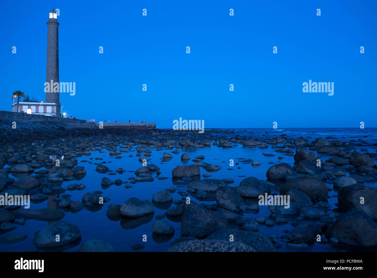 Lighthouse of Maspalomas, Faro de Maspalomas, evening mood, Meloneras ...
