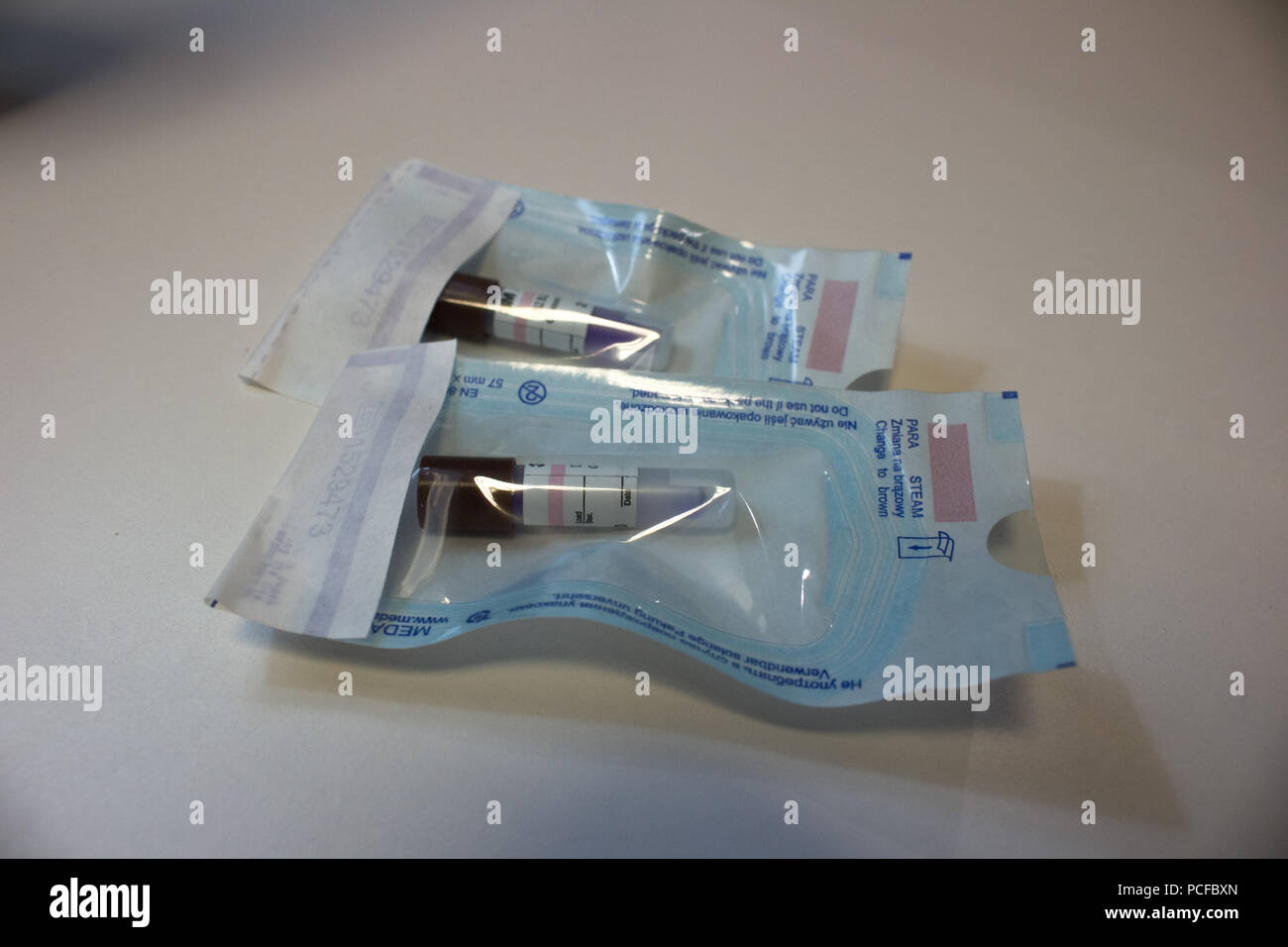 Sterilizing medical instruments in autoclave. Equipment for sterile ...