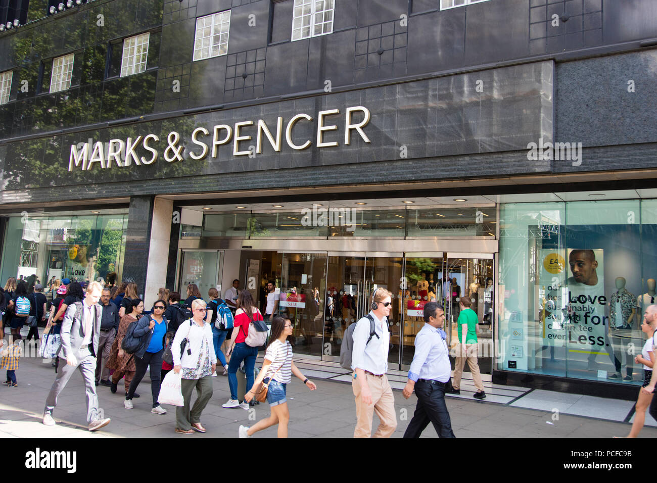 LONDON, UK - JULY 31th 2018: Marks and Spencer clothing store shop ...