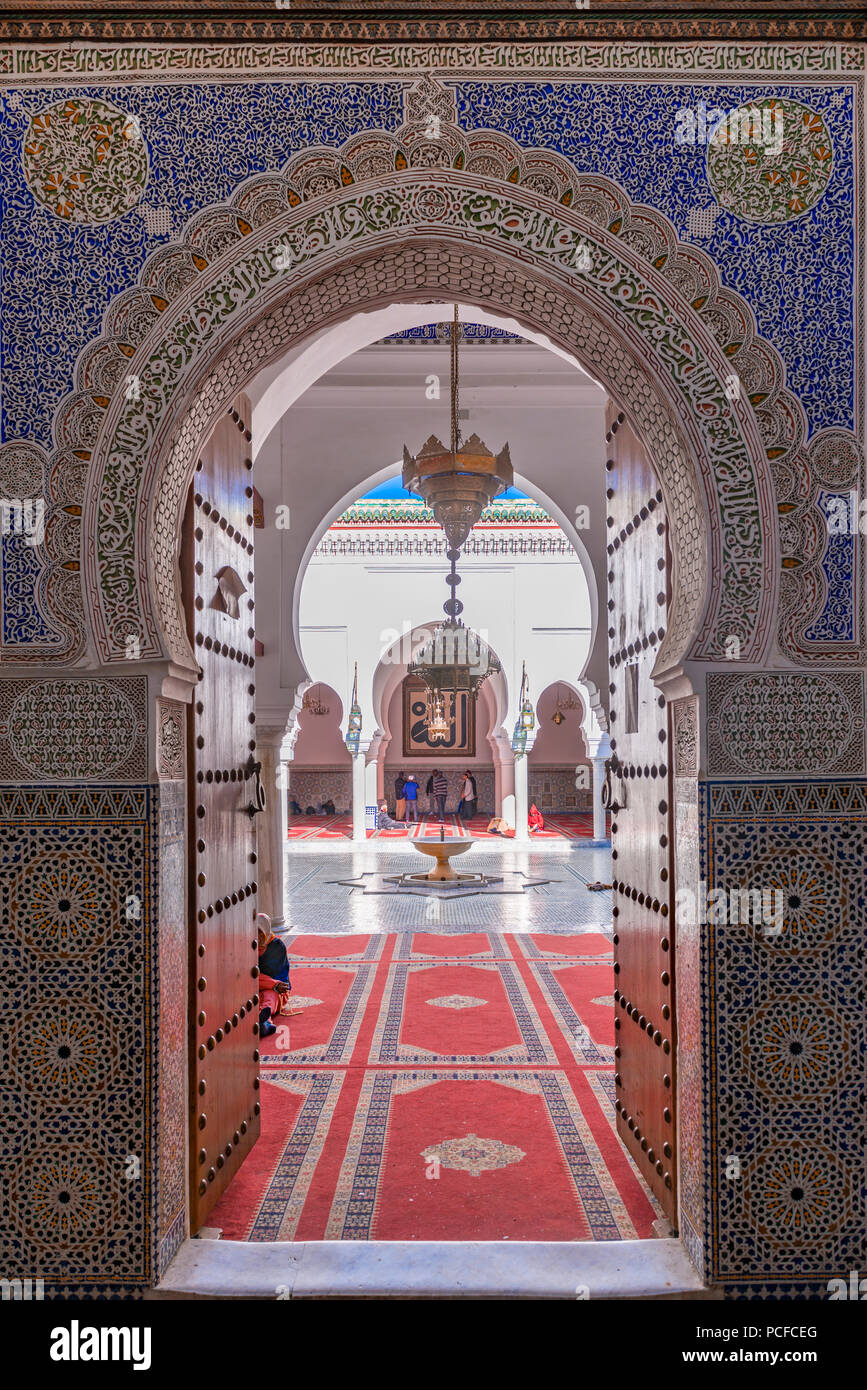 Mosaic decorated entrance, University and Mosque Al-Qarawiyyin, Al ...