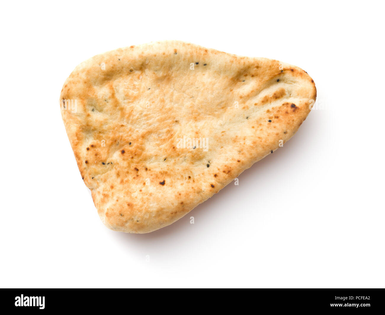 Indian naan bread isolated on white background Stock Photo - Alamy
