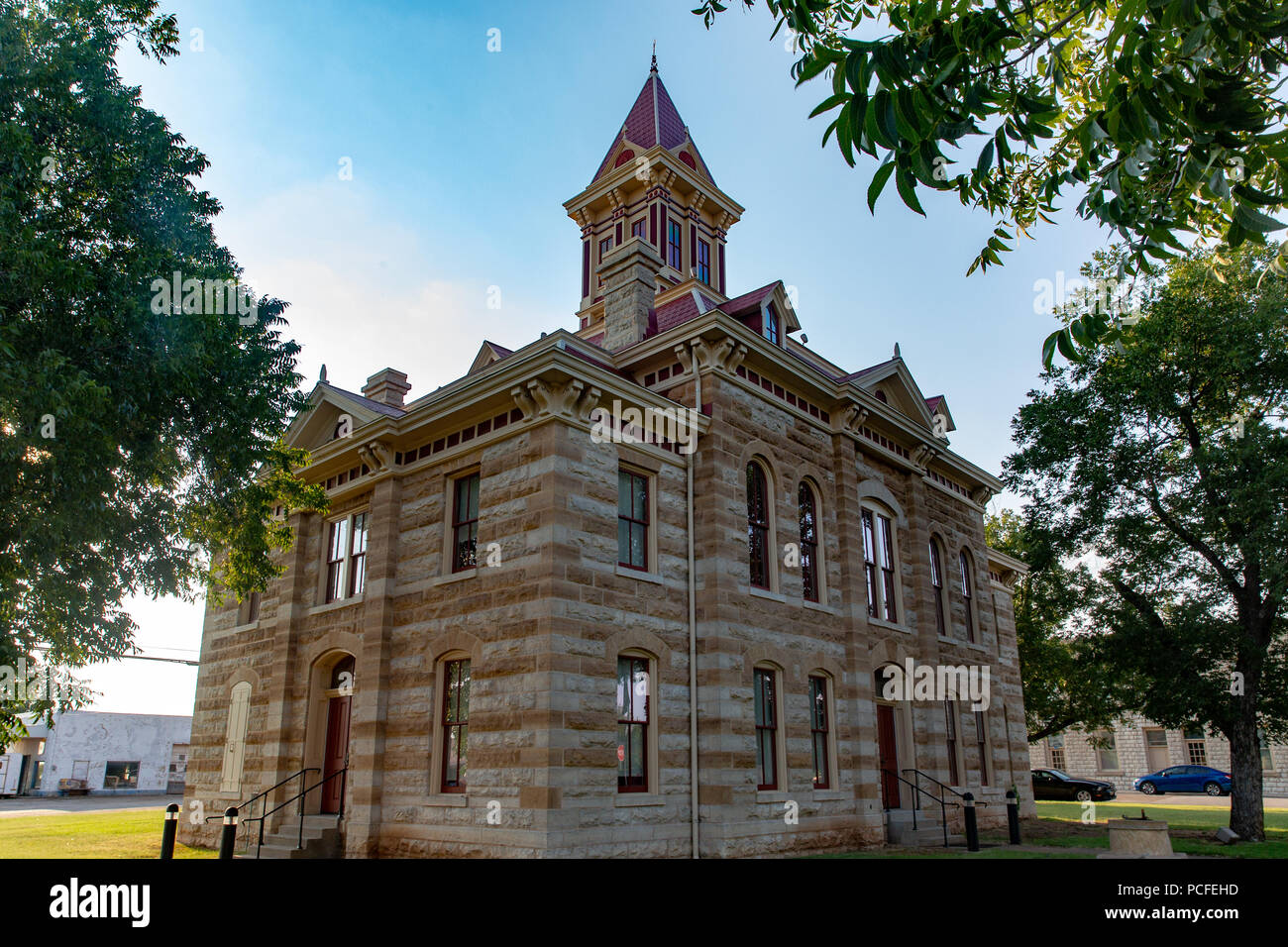 Historic 1890 Throckmorton county courthouse in Throckmorton Texas in ...