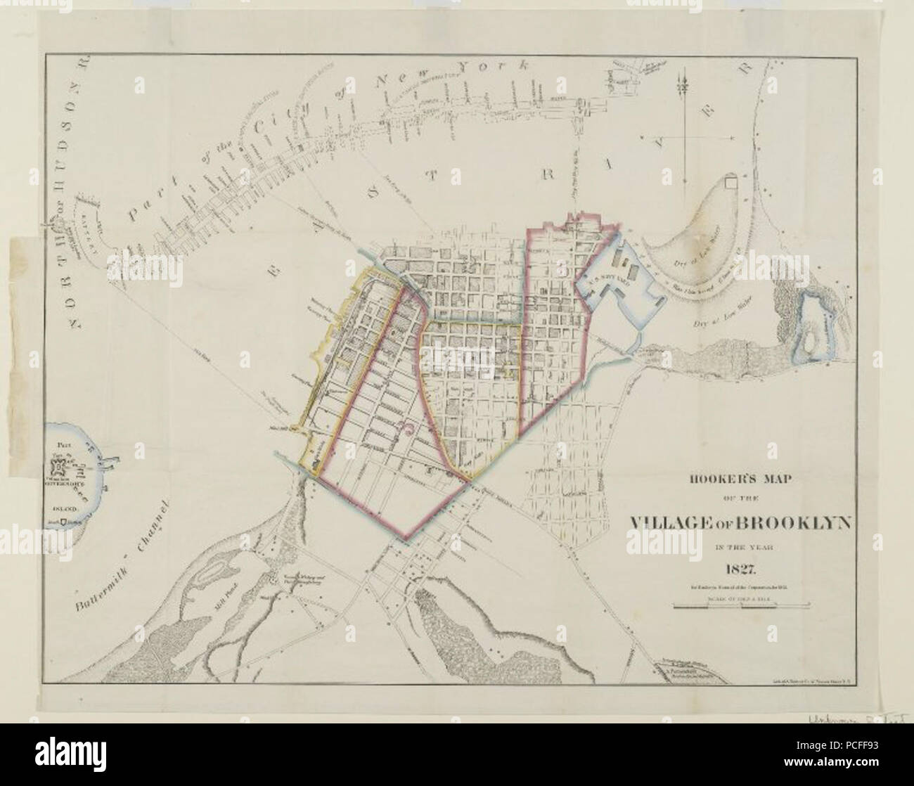 100 Brooklyn Museum - Hooker's Map of the Village of Brooklyn Stock ...