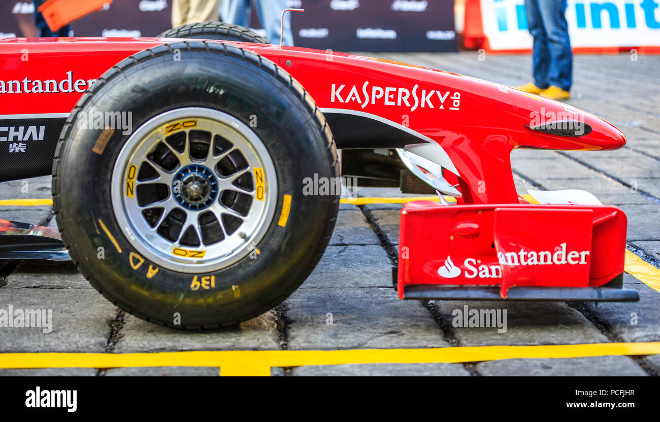 Mexico City, Mexico - July 08, 2015: Ferrari F1 F60 Front Wing Sponsors ...