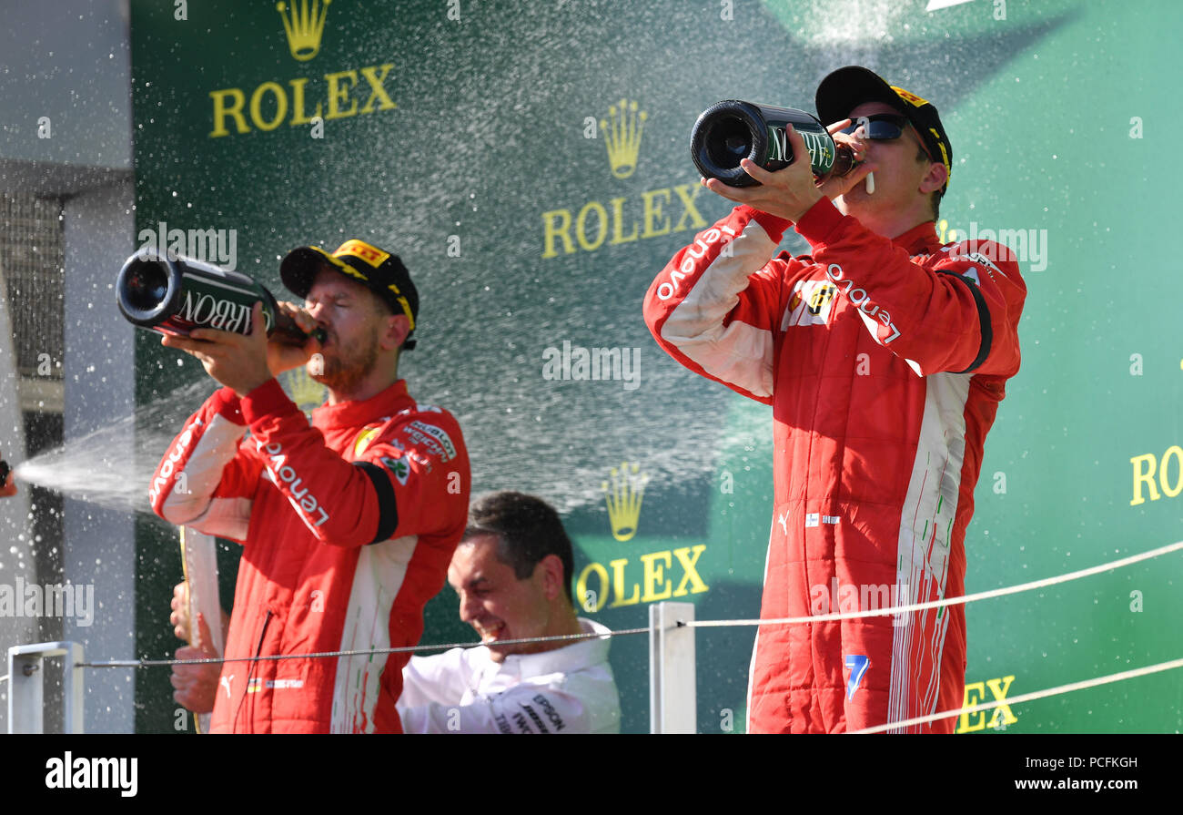 Sebastian Vettel, Kimi Raikkoenen; Ferrari, formula 1 GP, Hungary in ...