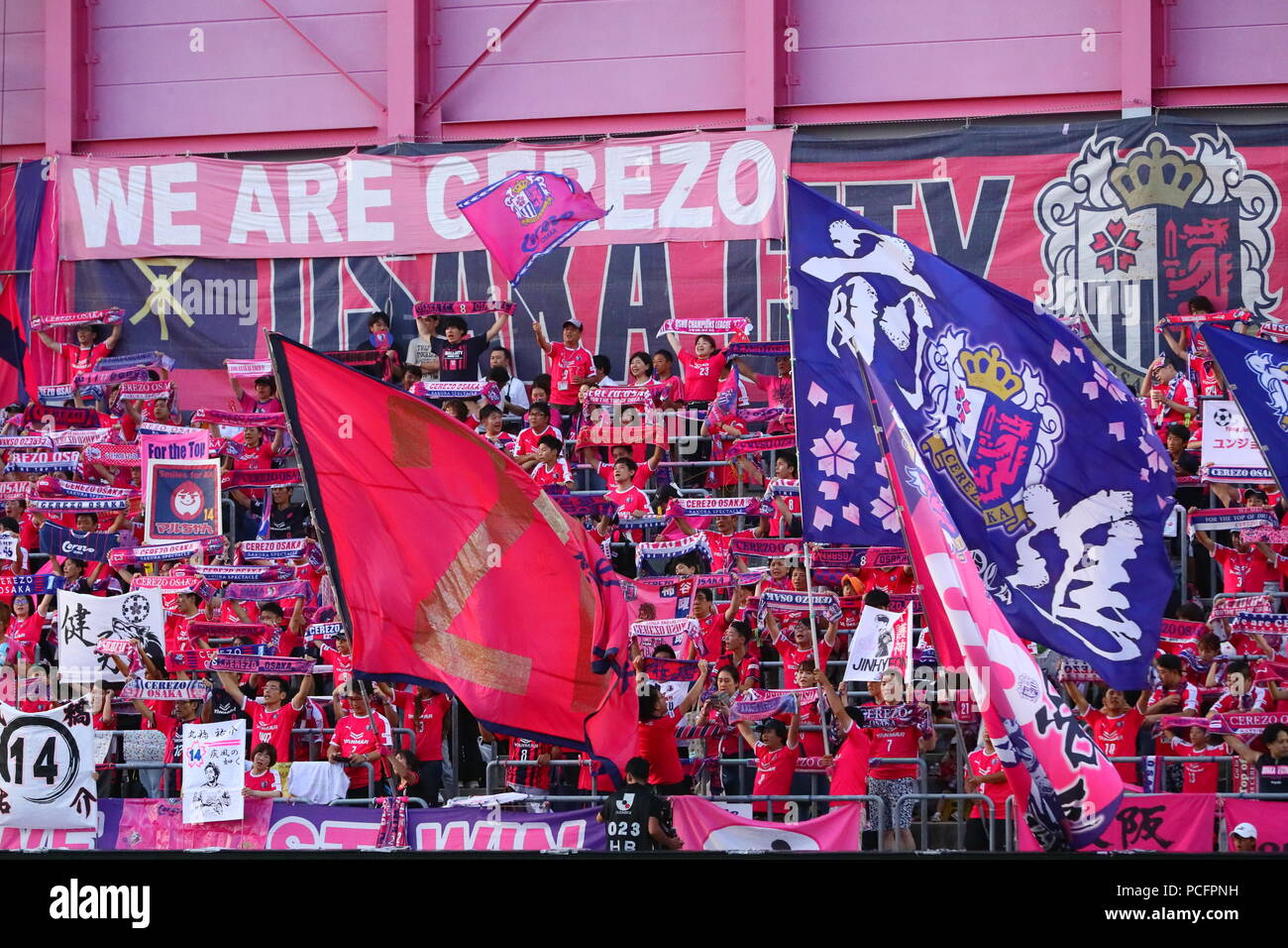 Osaka, Japan. 1st Aug, 2018. Cerezo Osaka fans (Cerezo) Football/Soccer ...