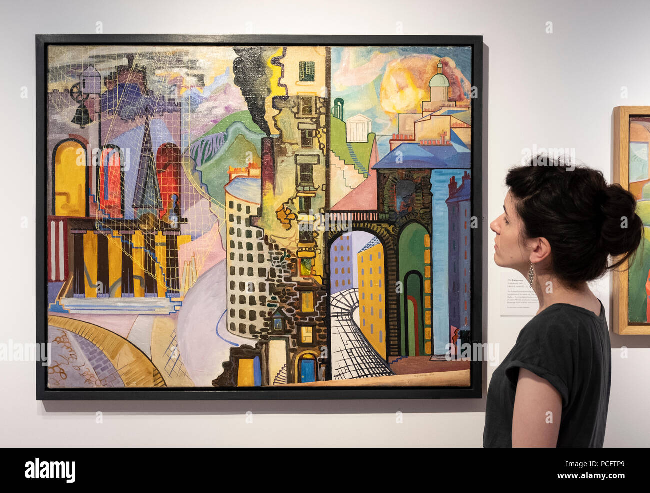 Edinburgh, Scotland, UK; 2 August, 2018. Painting City Panorama by ...