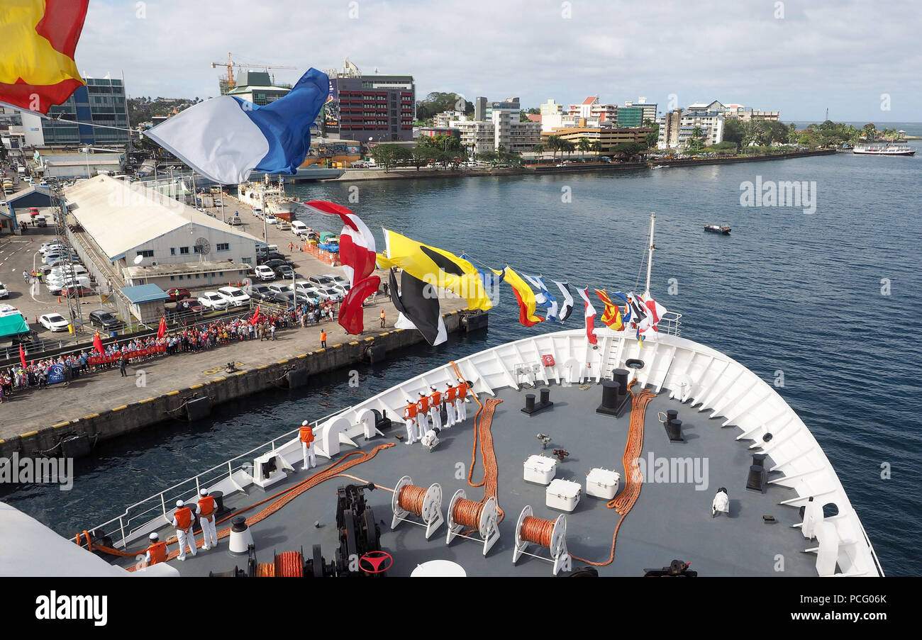 Suva, Fiji. 2nd Aug, 2018. Chinese naval hospital ship Ark Peace ...