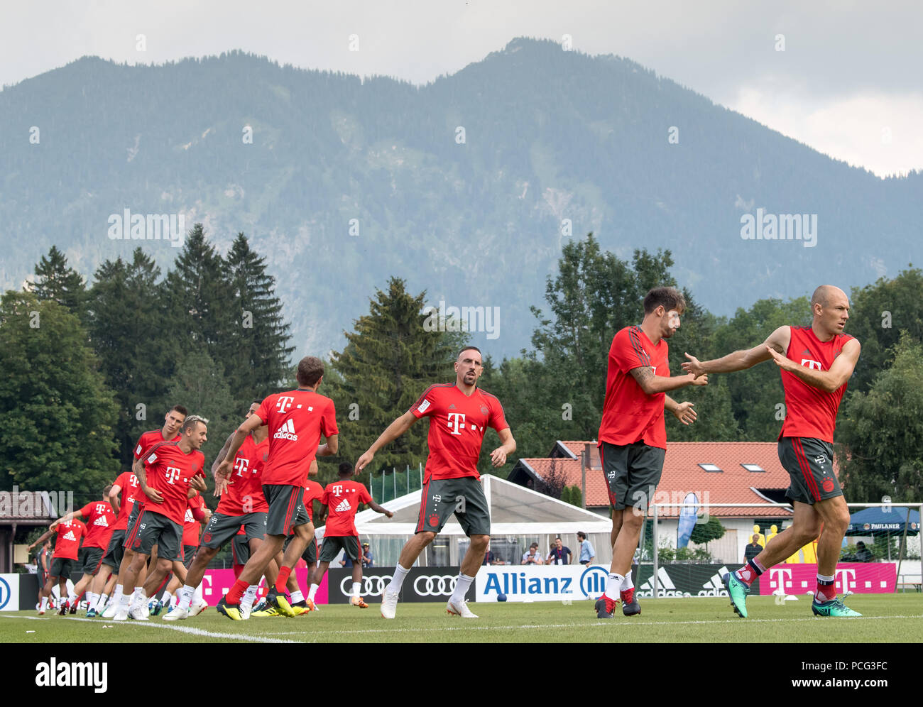 Rottach-Egern, Germany. 02nd Aug, 2018. The players of FC Bayern Munich ...