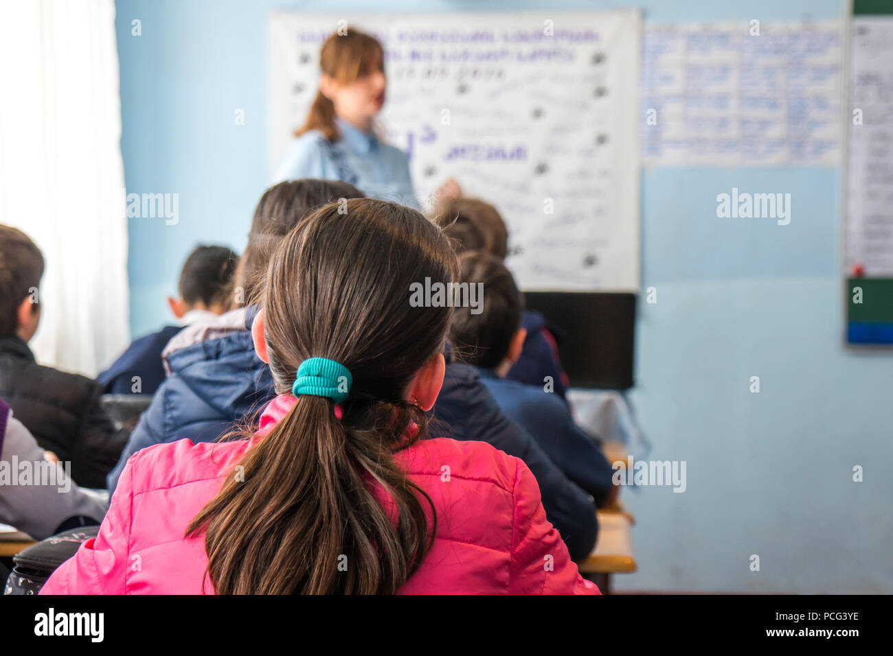 school children are participating actively in class. Education Stock ...