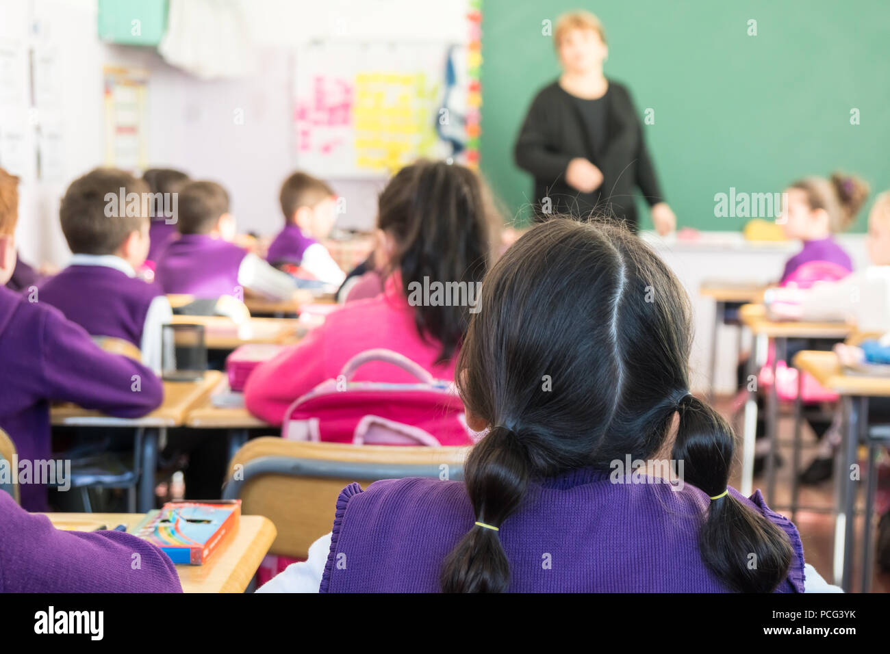 school children are participating actively in class Stock Photo - Alamy