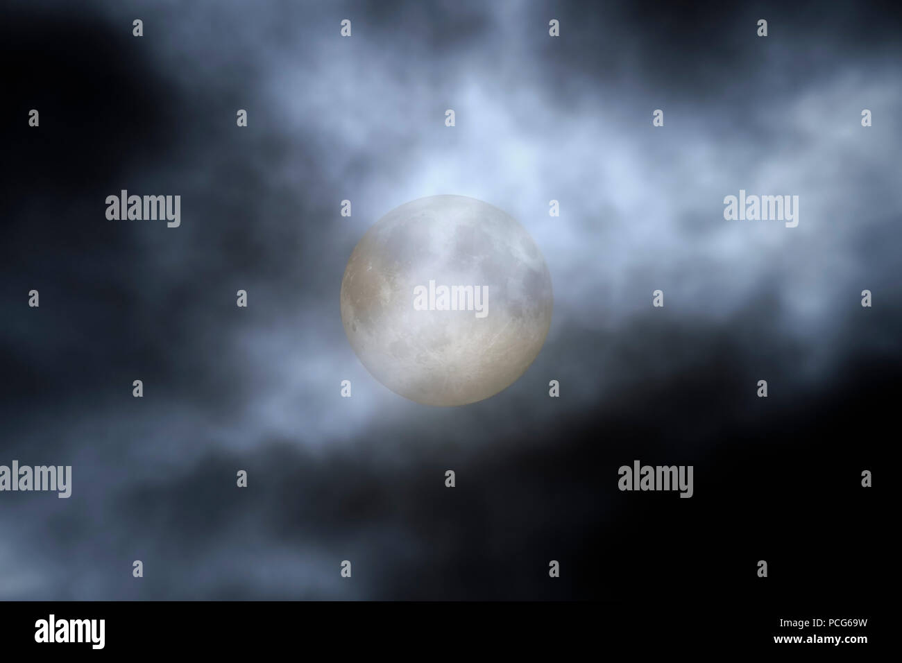 Full moon in overcast hi-res stock photography and images - Alamy